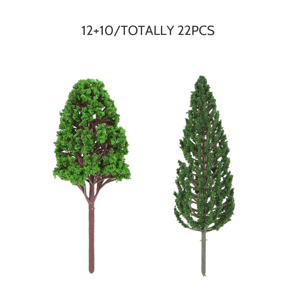 22pcs Mini Architectural Plastic Green Trees Scale Models Garden ...