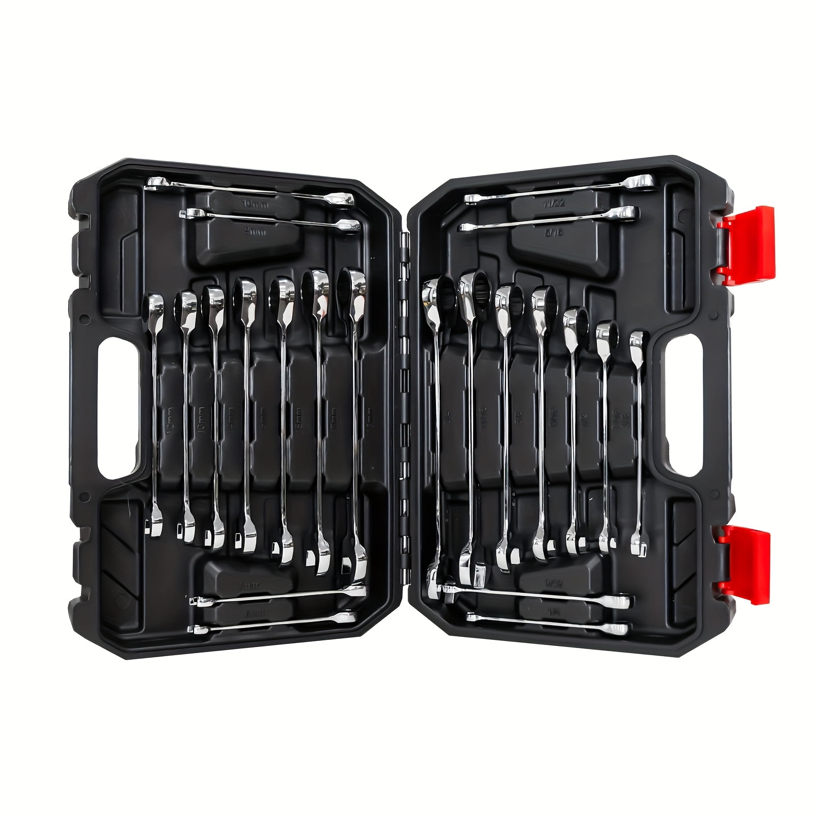 22pcs Ratcheting Combination Wrench Set, 72-Tooth Ratchet Wrenches With ...