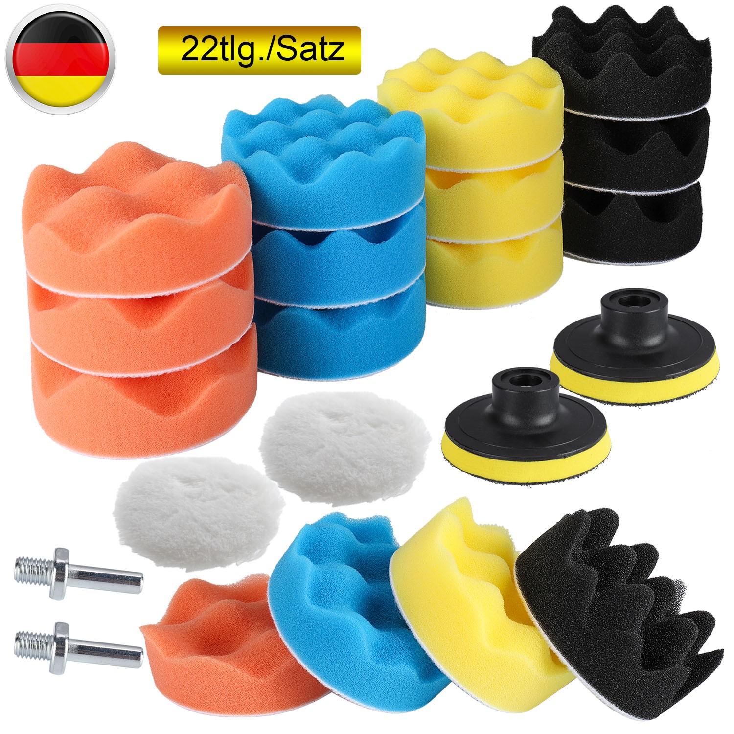 22pcs/Set Wave Sponge Disc Pads for Polishing Machine Car Beauty Waxing ...