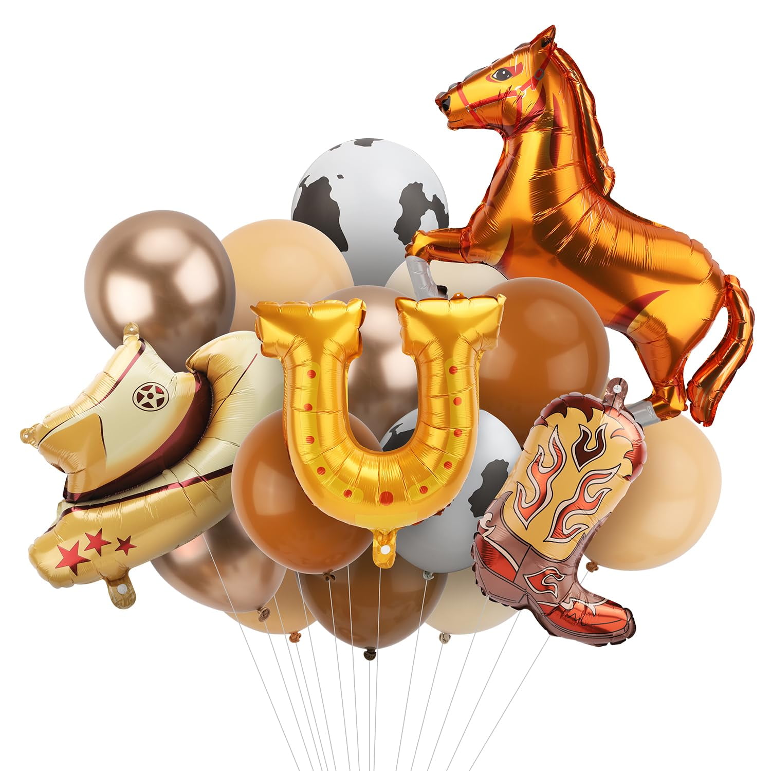 22pcs Western Themed Party Balloons, Large BSL1 Cowboy Hat & Boot ...