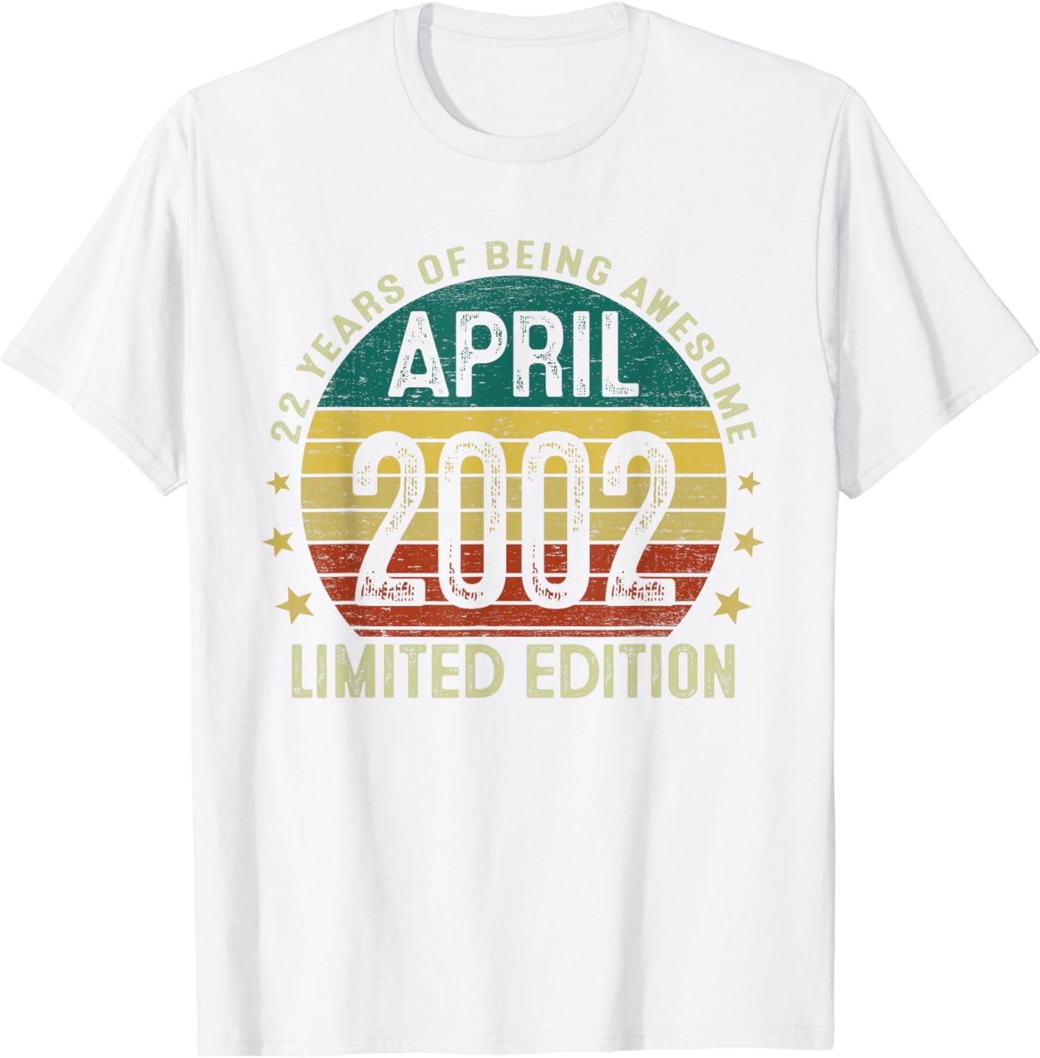 22th Birthday Decorations Men April 2002 22th Birthday T-Shirt ...