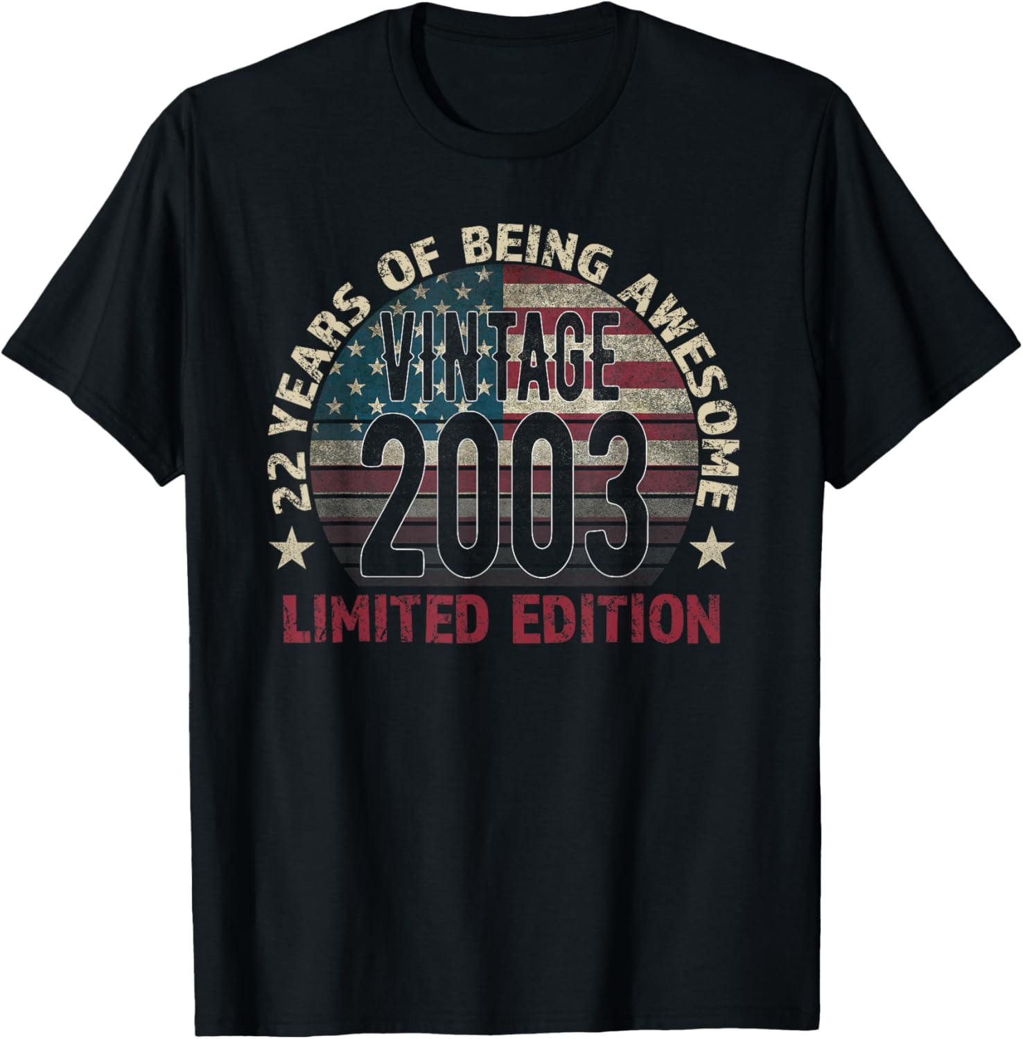 22th Birthday T Men Vintage Born 2003 Turning 22 Year Old T Shirt