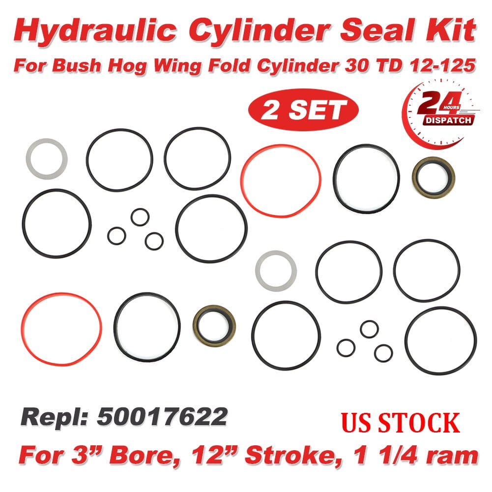 22x Hydraulic Cylinder Seal Kit For Bush Hog Wing Fold 3x12x1-1/4" Ram ...