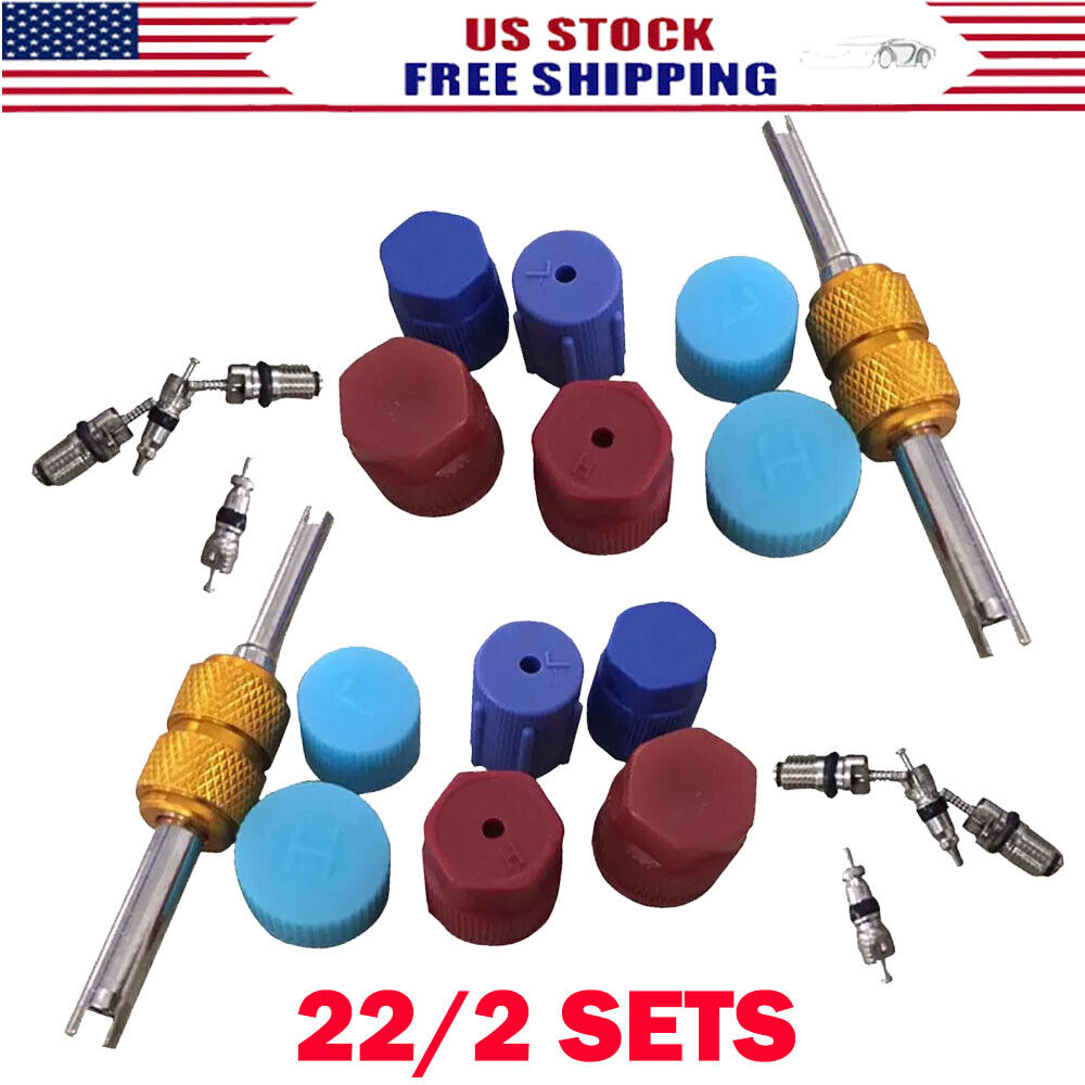 22x R134a Auto Car-Air Conditioning Core A/C System Caps Kit Remover ...