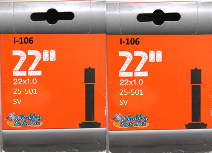 22x1 (25x501) High Pressure Inner Tube With Standard (Straight) Valve ...