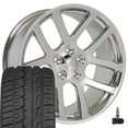 OE Wheels DG51 22 Inch Rims and Tires Fit Ram SRT Style 5x139.7 22x10 ...