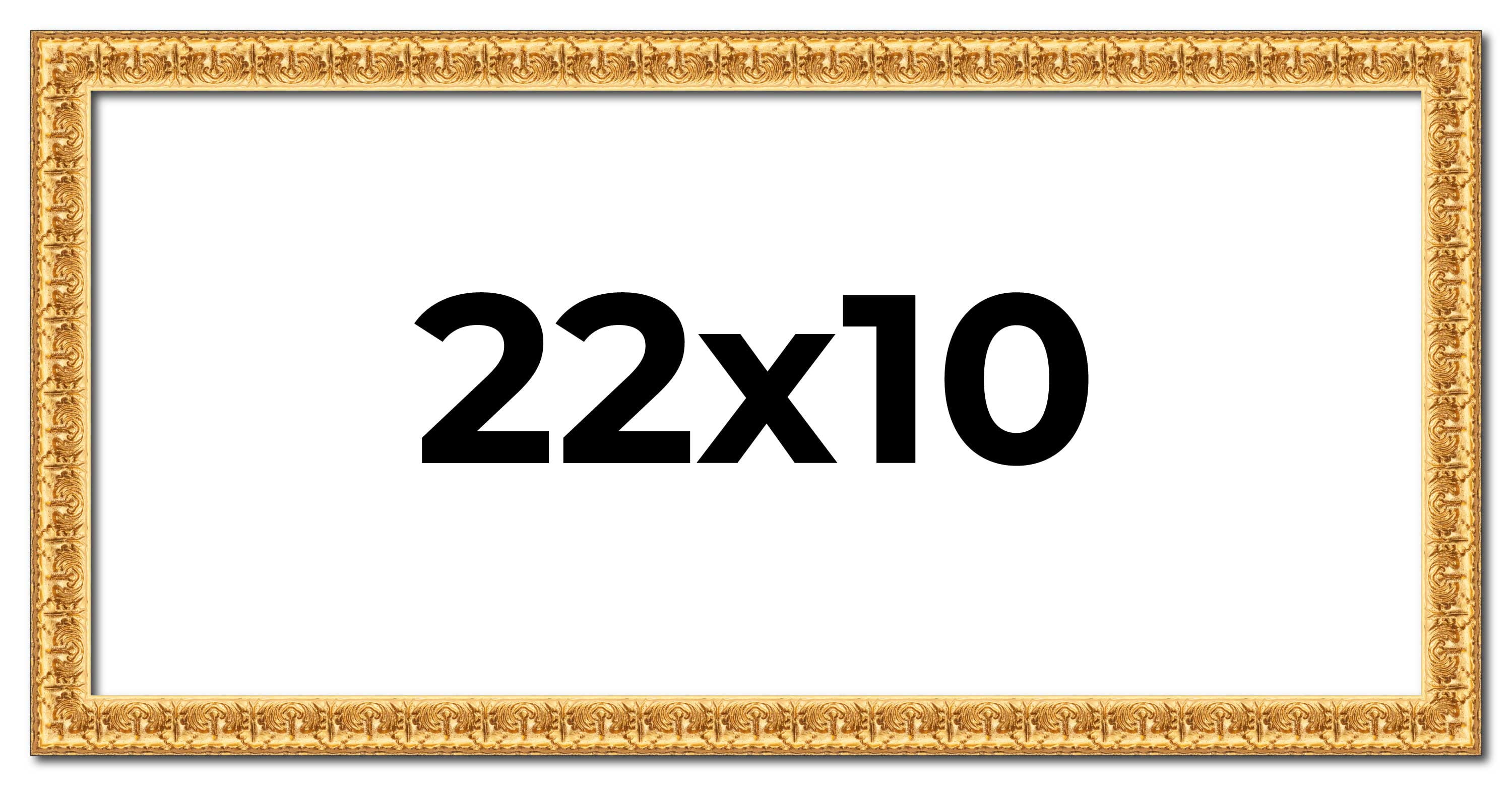 22x10 Frame Gold Real Wood Picture Frame Width 1 inches | Interior ...