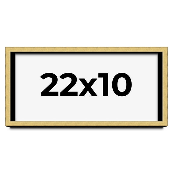 22x10 Shadow Box Frame Gold | 1.375 Inches Deep Real Wood Contemporary ...