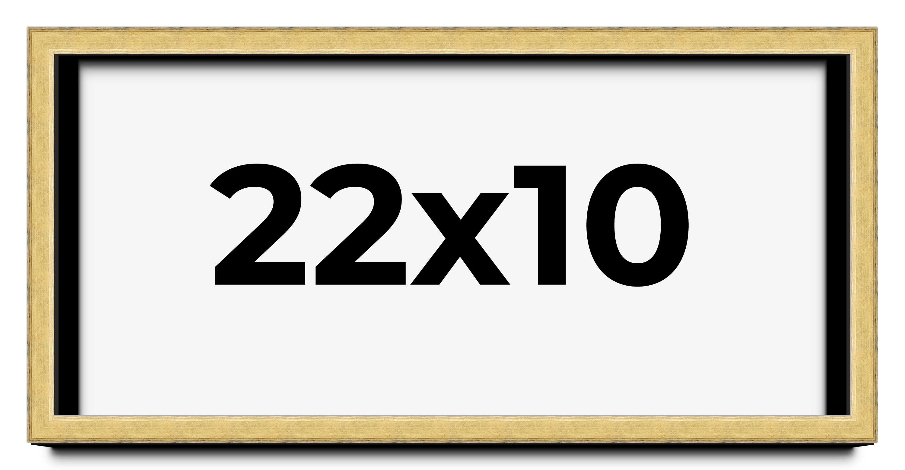 22x10 Shadow Box Frame Gold | 1.375 Inches Deep Real Wood Contemporary ...