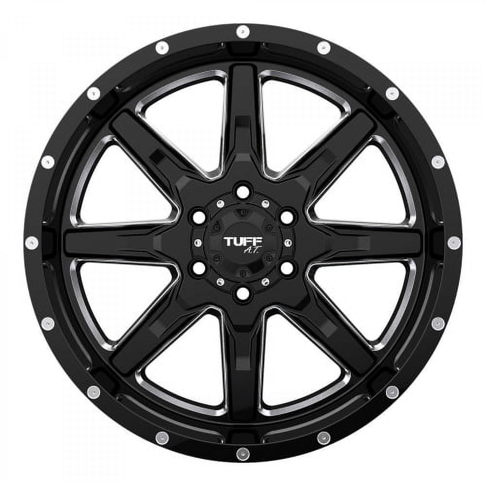 22x10 Tuff T15 GLOSS BLACK W/ MILLED SPOKES Wheel 5x5.5 (-19mm ...