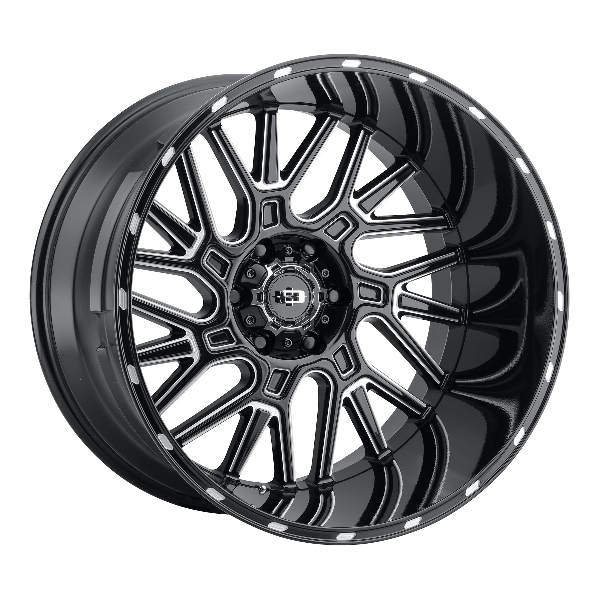 22x10 Vision 404 Brawl Gloss Black Milled Spoke Wheel 6x135 (-19mm ...
