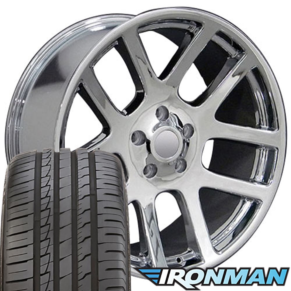 22x10 Wheels & Tires Fit Dodge, RAM Trucks - SRT Style Chrome Rims w ...
