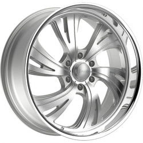 22x11 Dropstars 658BS Silver with Brushed Face & Polished Lip Wheel 5x5 ...