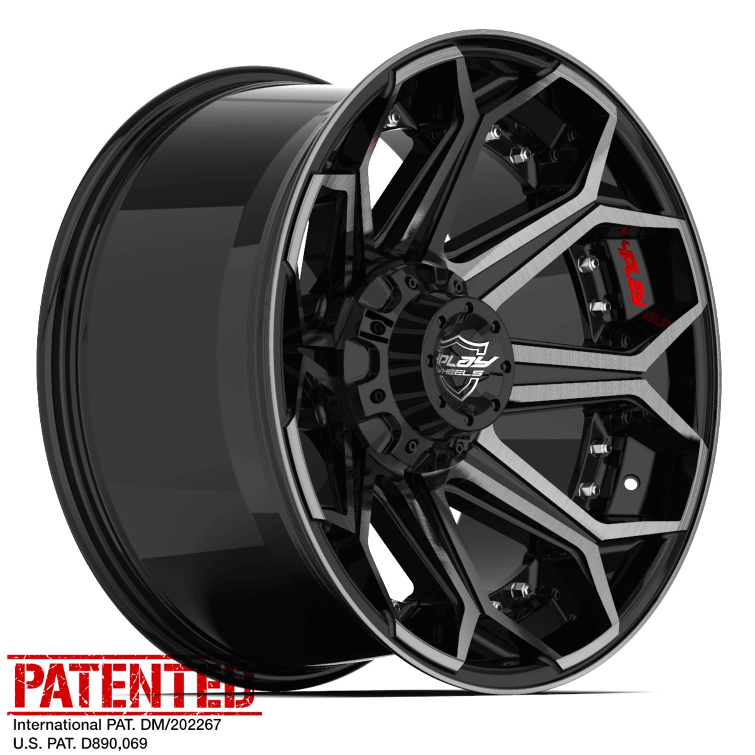 22x12 4PLAY Wheel for GM Ford Lincoln Nissan Toyota 4P80R Brushed Black ...