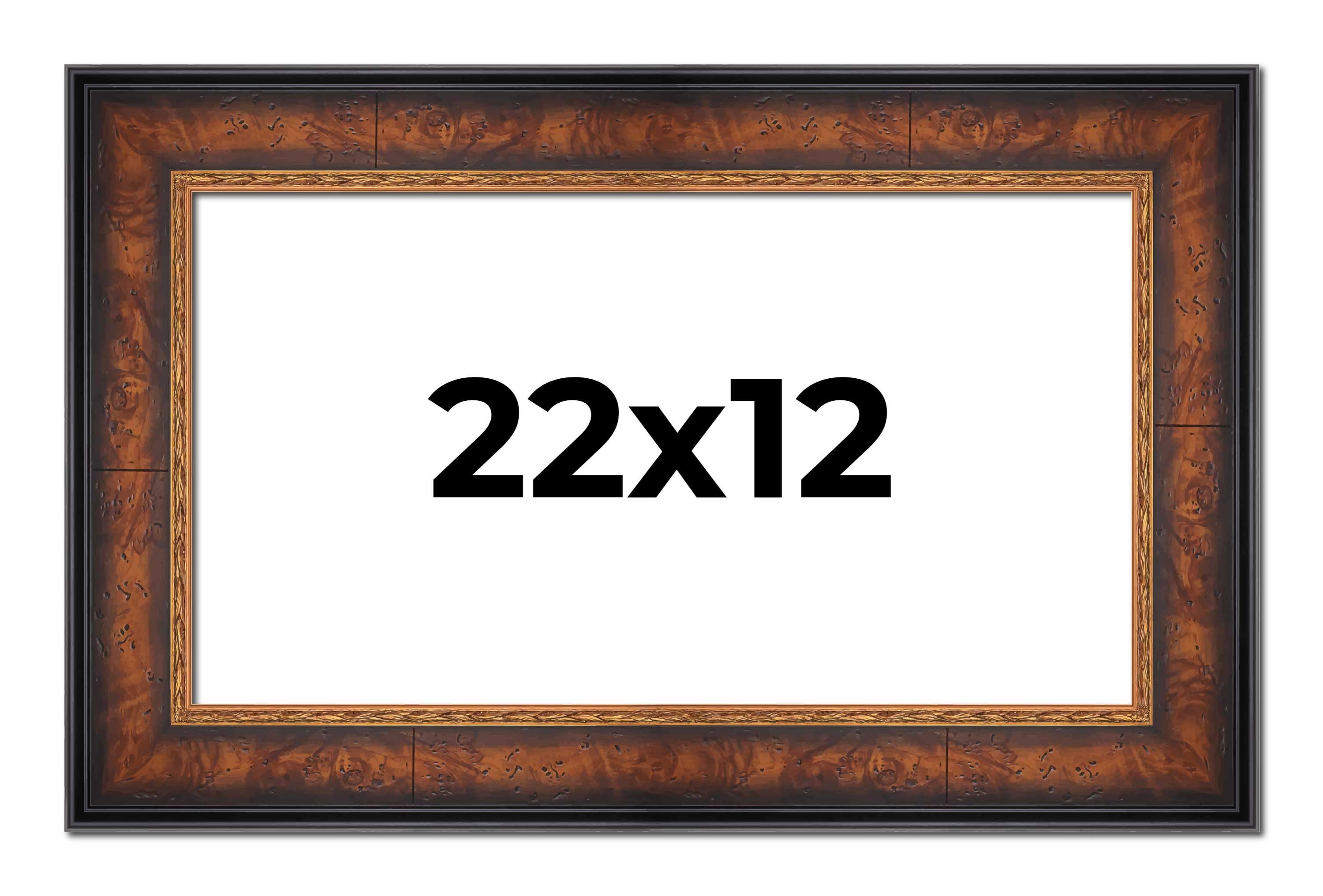 22x12 Frame Brown Walnut Gold Ornate Trim Solid Wood Plein Air Picture ...