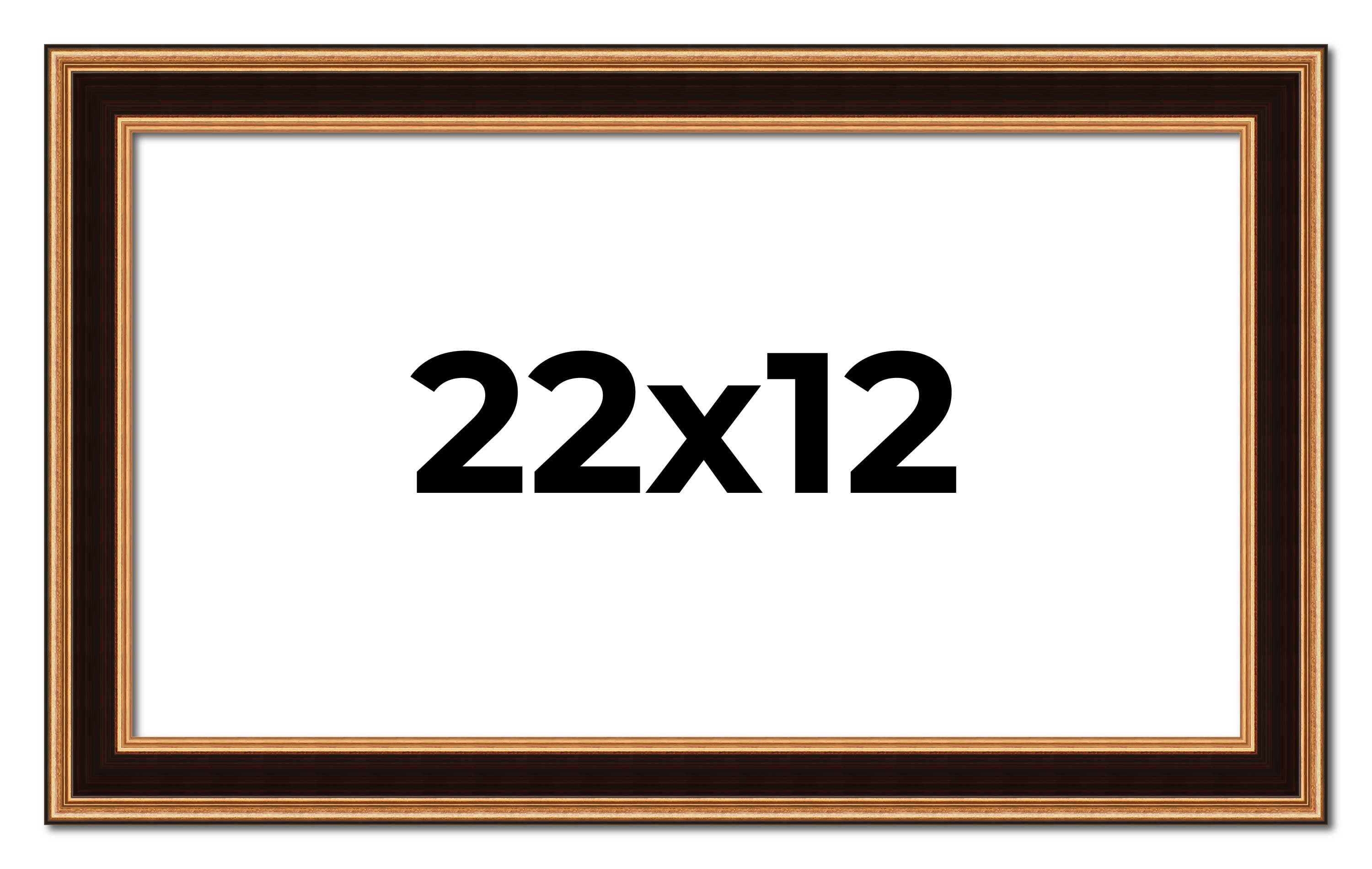 22x12 Frame Gold Brown Plein Air Vintage Solid Wood Picture Frame | 1. ...