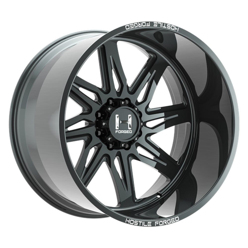 22x12 Hostile FORGED HF07 Tomahawk Gloss Black RIGHT Wheel 8x6.5 (-44mm ...