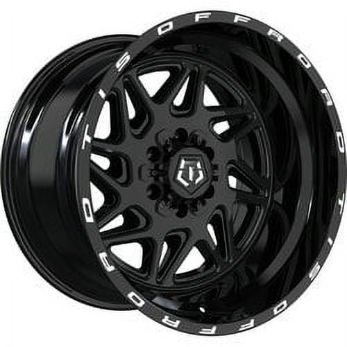 22x12 TIS 552B Gloss Black w/ Milled Lip Logo Wheel 8x6.5 (-44mm ...