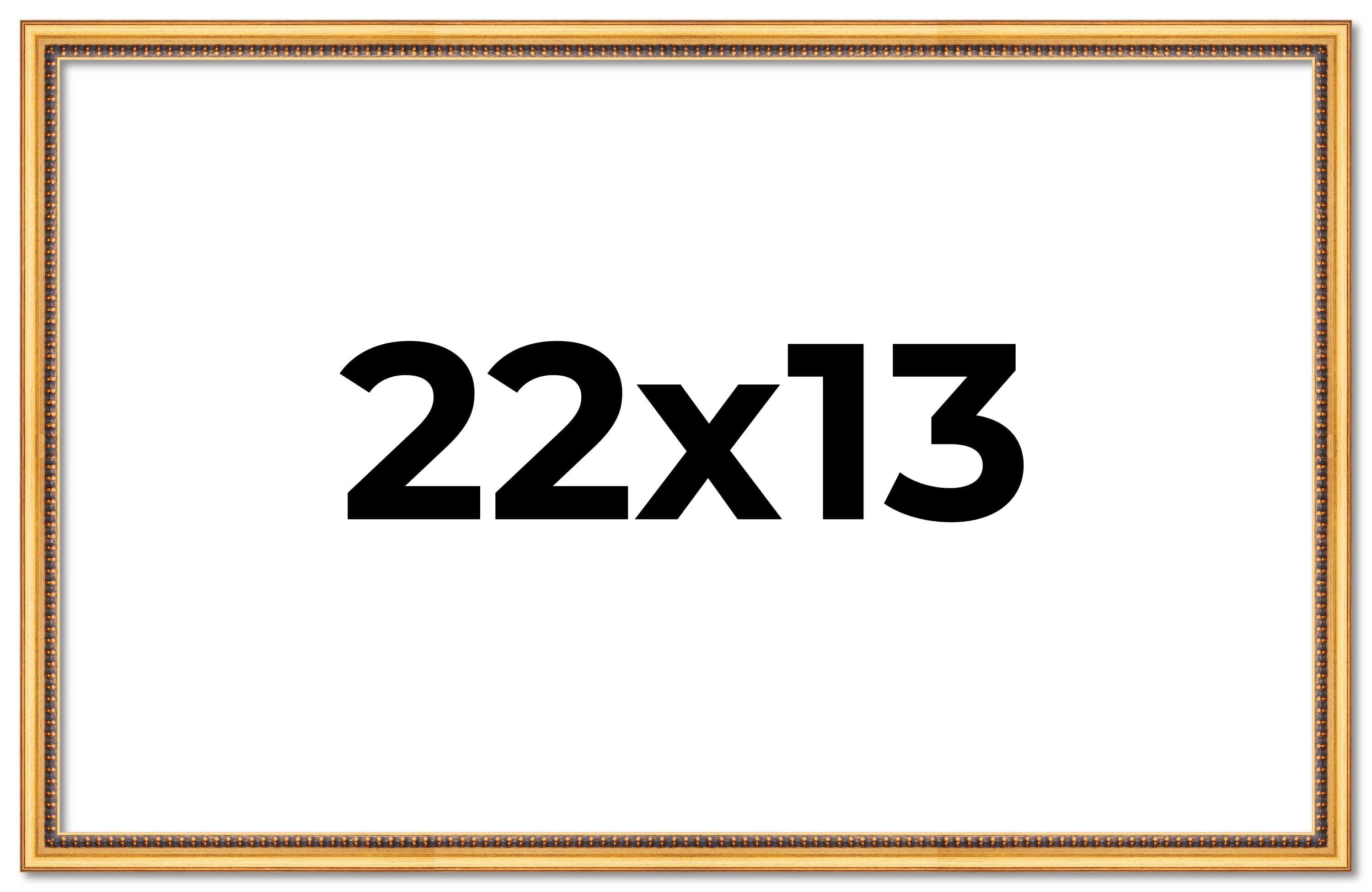 22x13 Frame Beaded Gold Solid Wood Picture Frame | 0.75 Inches Moulding ...