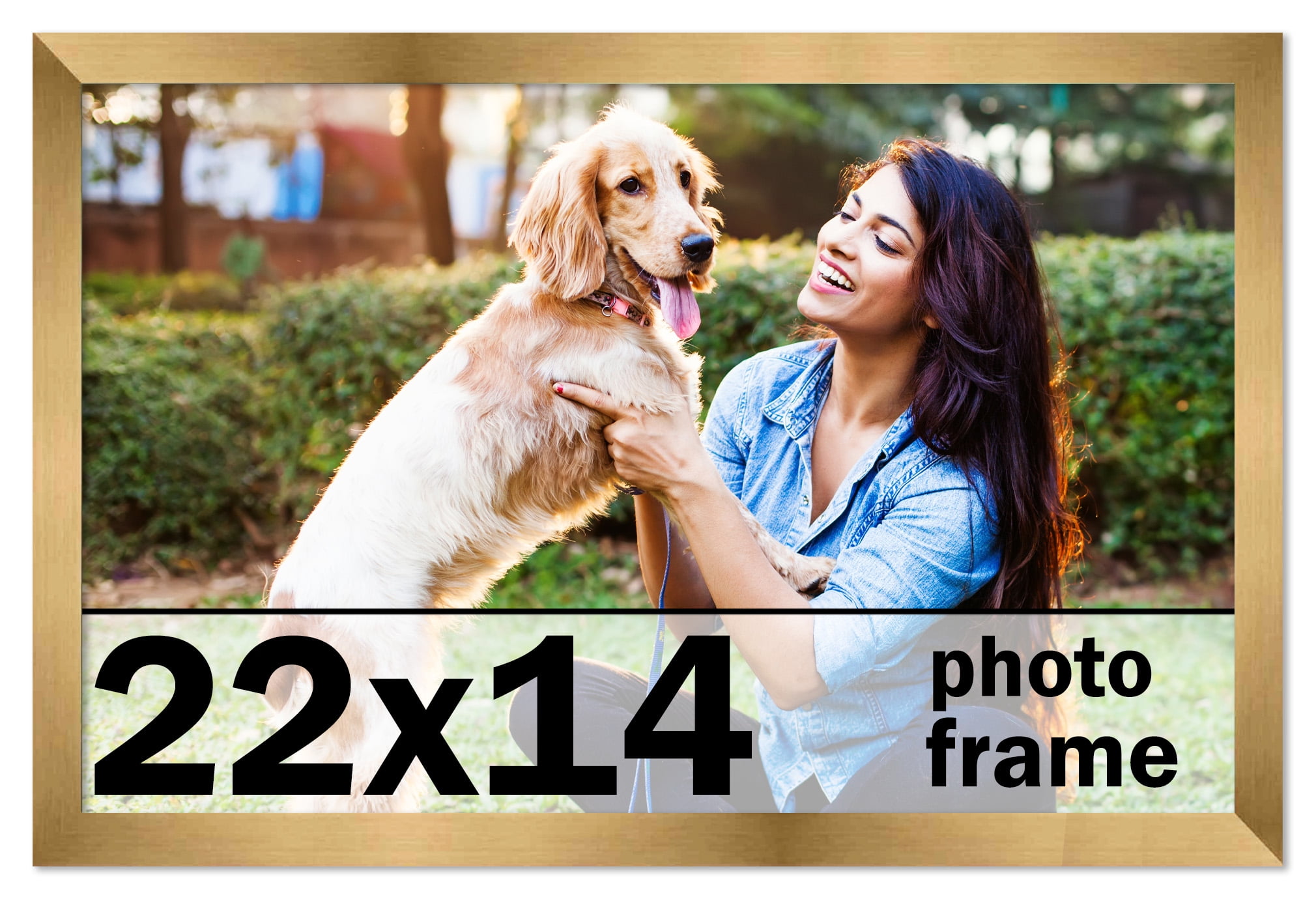 22x14 Frame Gold Bronze Modern Solid Wood Picture Frame | 0.75 Inch ...