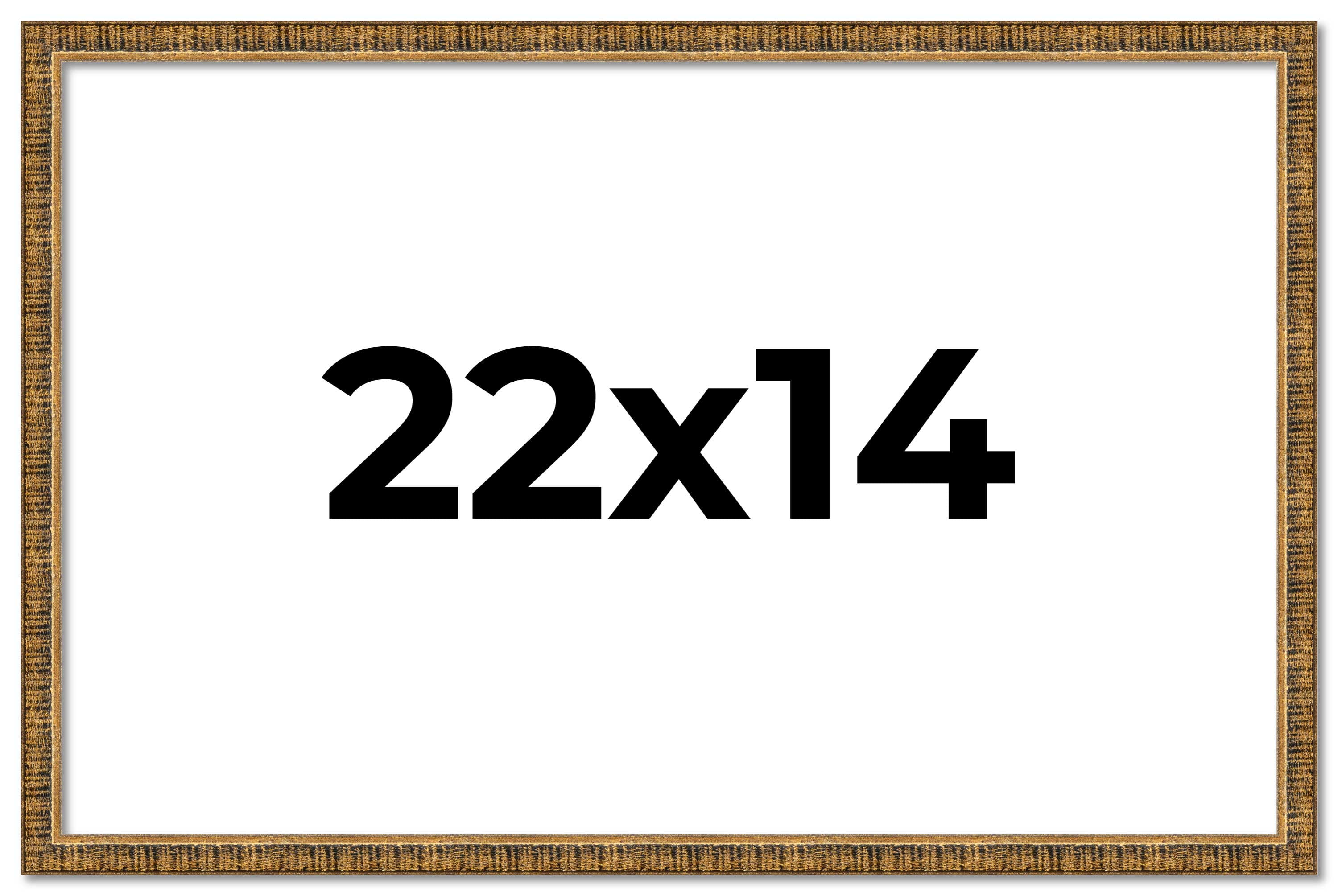 22x14 Frame Gold Kingsley Distressed Solid Wood Picture Frame Width 0. ...