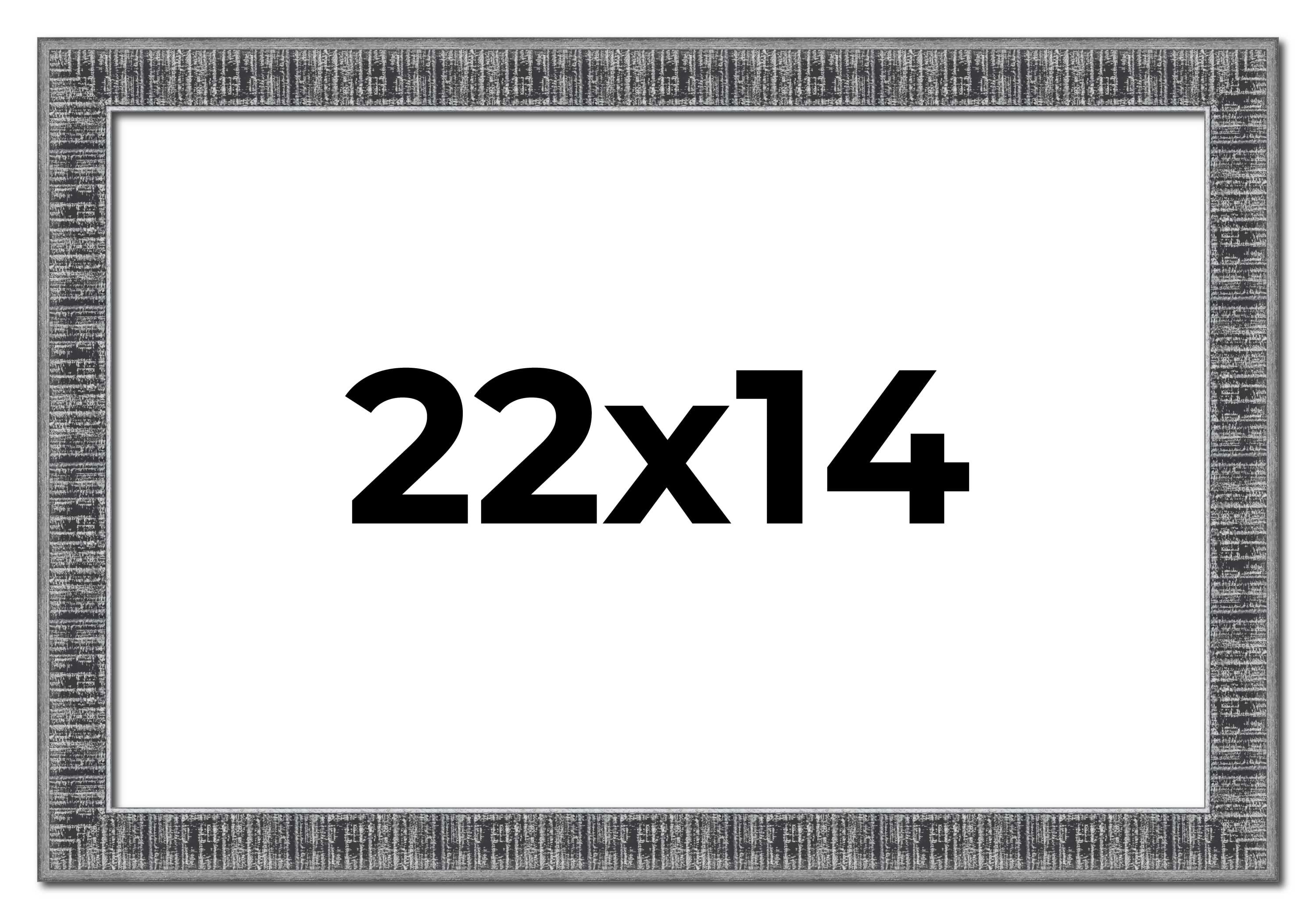 22x14 Frame Silver Black Rustic Sonoma Solid Wood Picture Frame | 1.5 ...