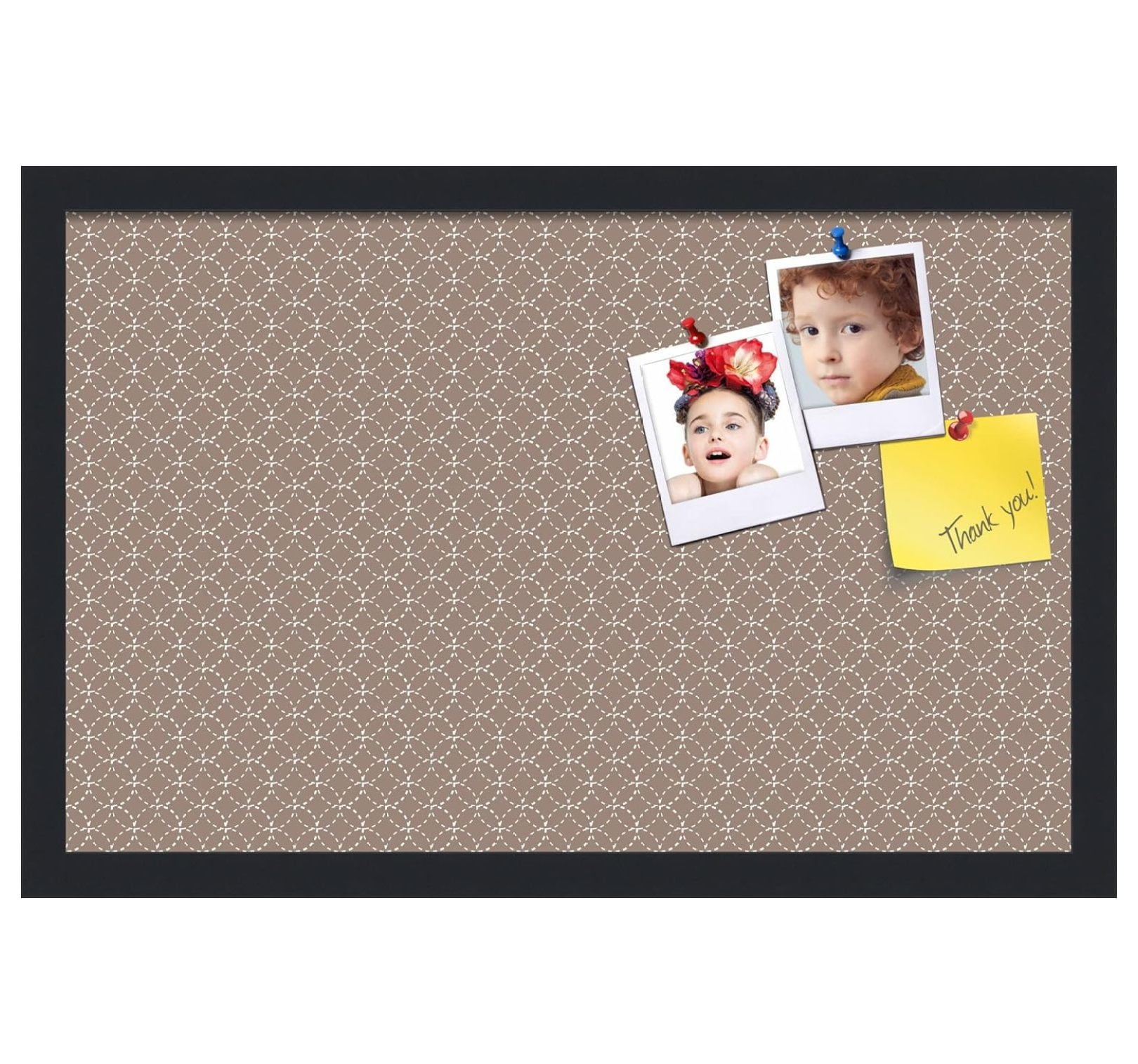 22x14 Inch Cork Bulletin Board. This Decorative Framed Pin Board Comes ...