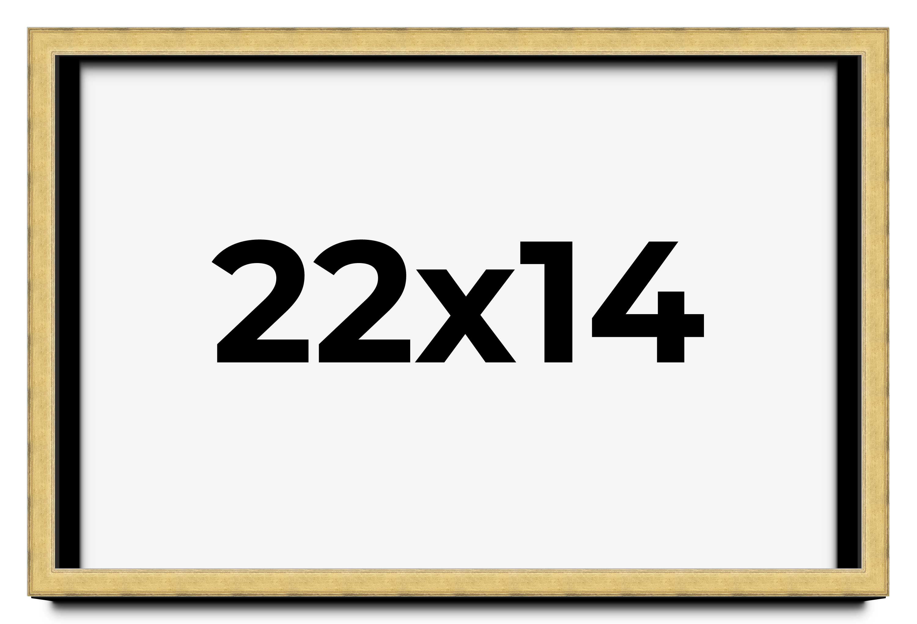 22x14 Shadow Box Frame Gold | 1.375 Inches Deep Real Wood Contemporary ...