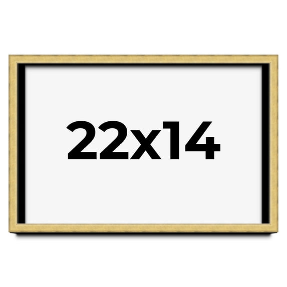 22x14 Shadow Box Frame Gold | 1.375 Inches Deep Real Wood Contemporary ...