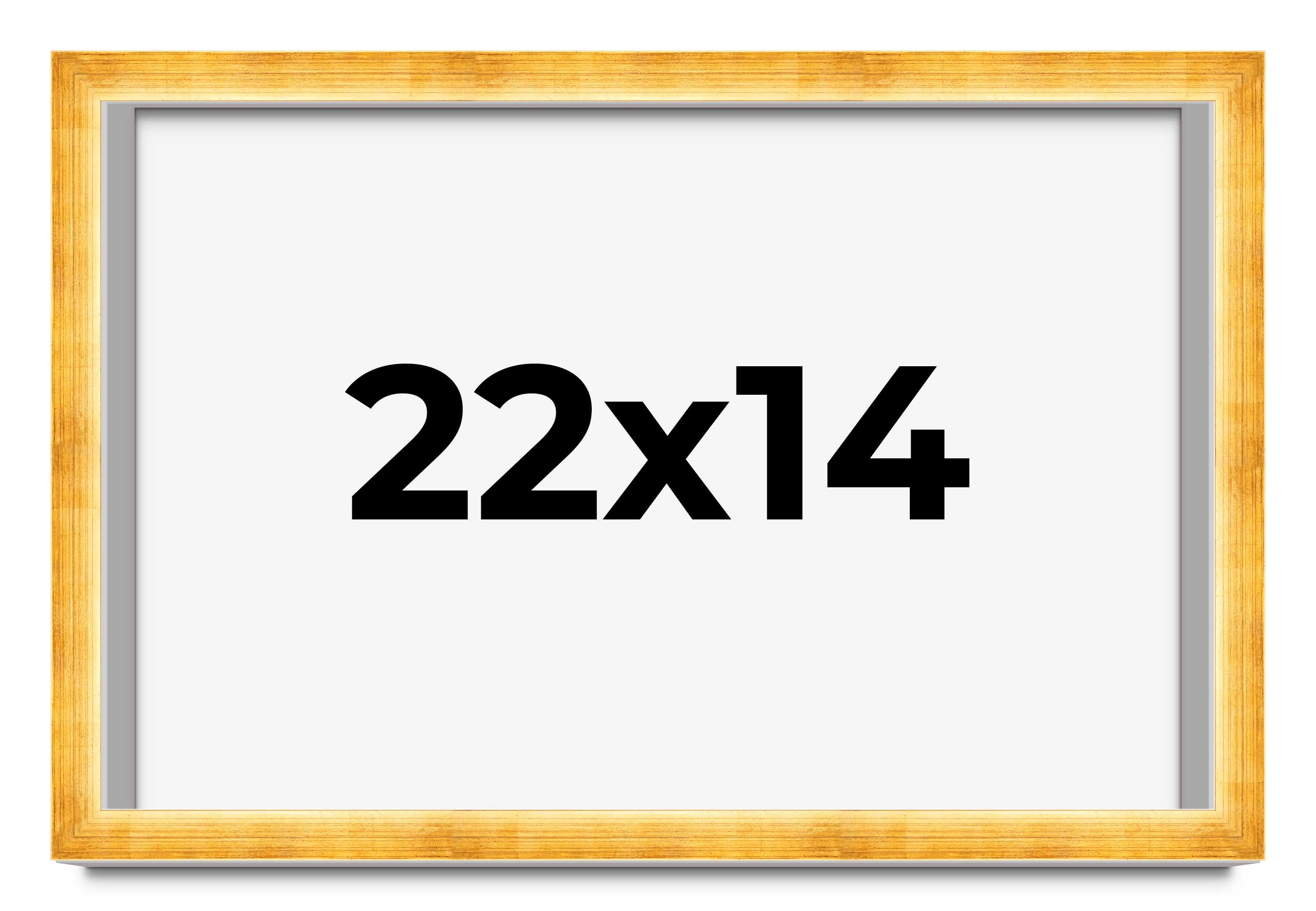 22x14 Shadow Box Frame Gold | 1.625 Inches Deep Real Wood Traditional ...