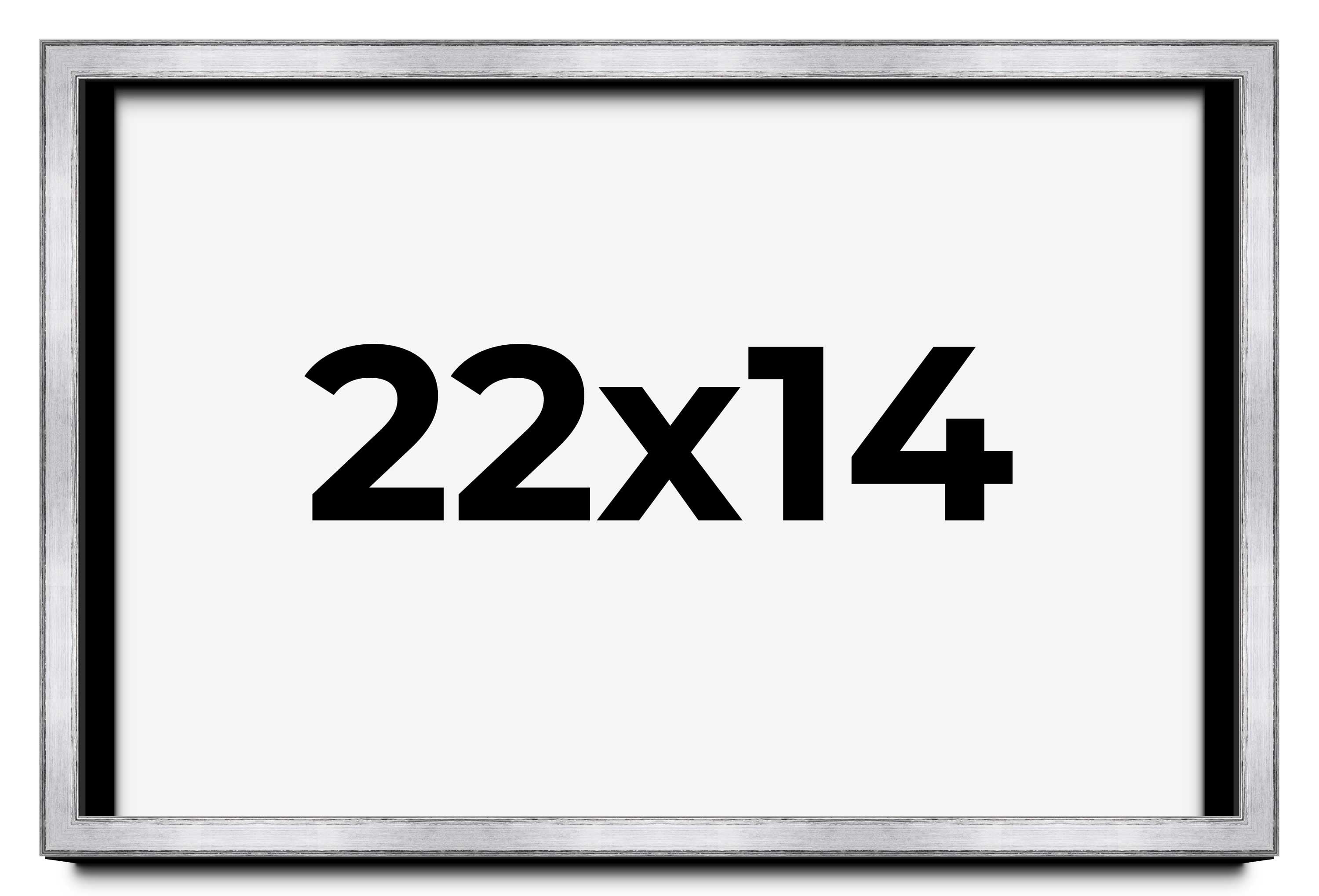 22x14 Shadow Box Frame Silver | 1.375 Inches Deep Real Wood ...