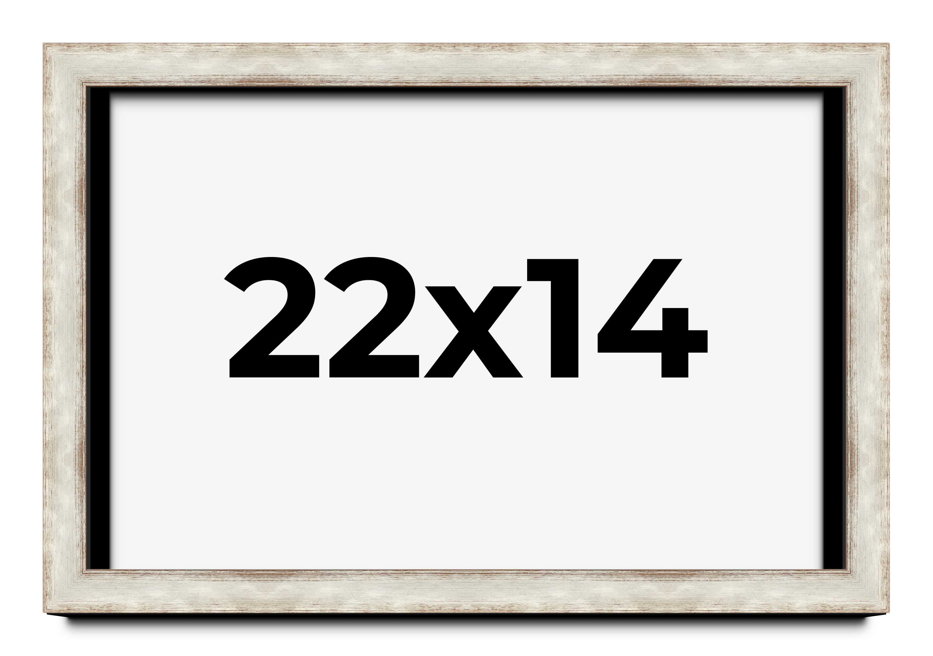 22x14 Shadow Box Frame Silver | 1.625 Inches Deep Real Wood ...