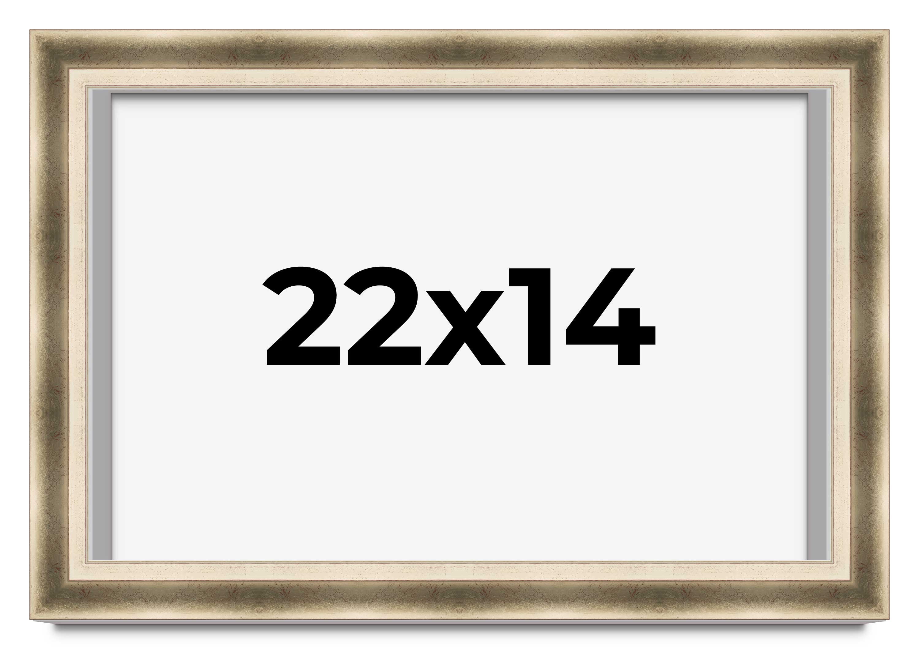 22x14 Shadow Box Frame Silver | 1.75 inches Deep Real Wood Traditional ...