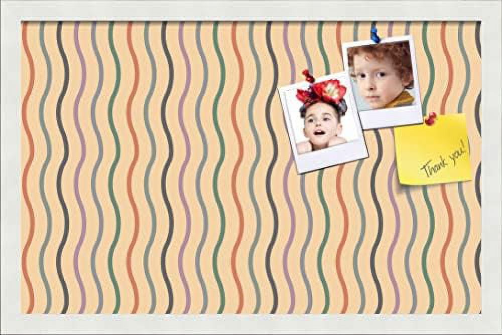 22x14 inch cork bulletin board. this decorative framed pin board comes ...