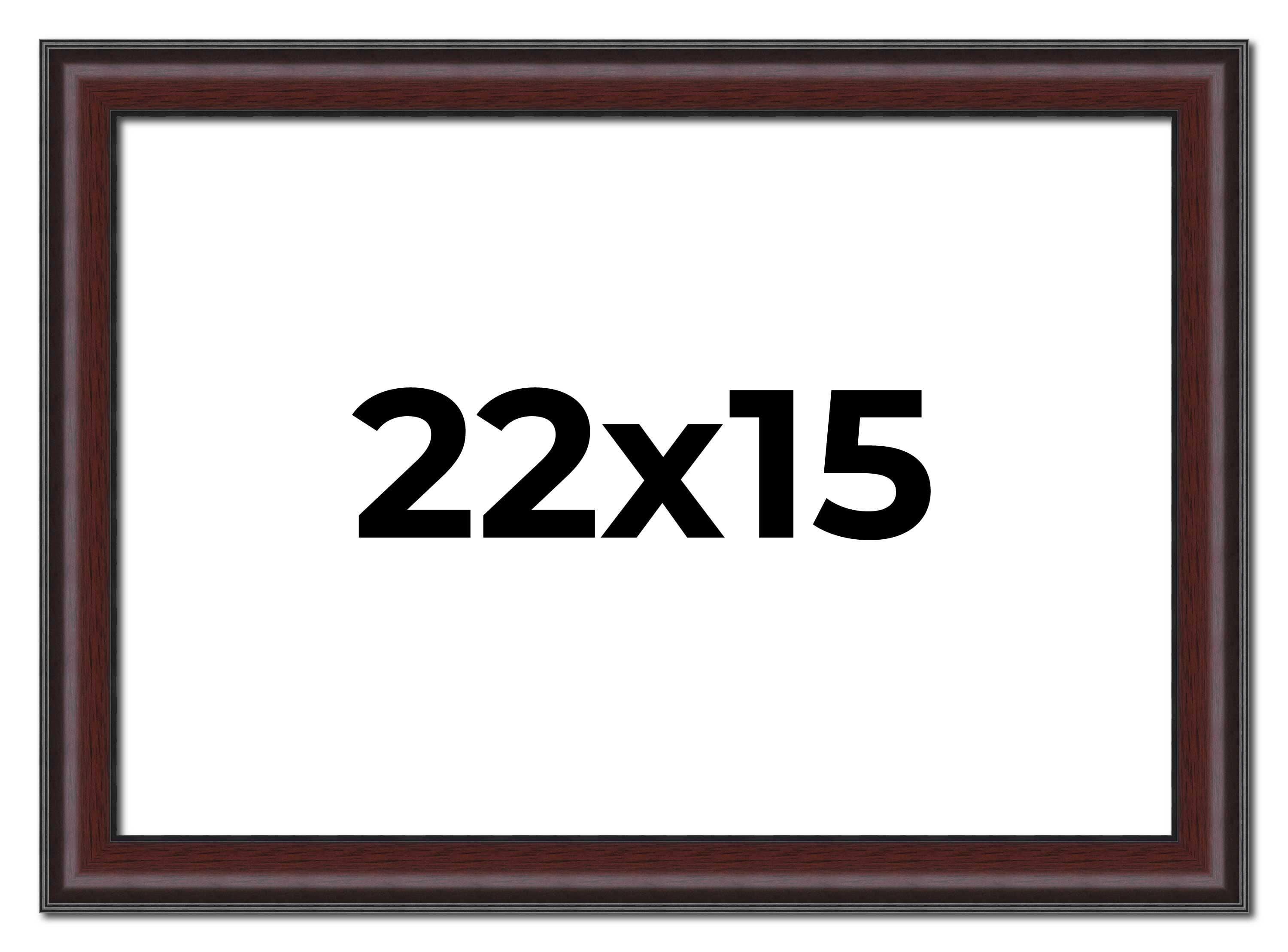 22x15 Frame Brown Round Mahogany Solid Wood Picture Frame | 1.625 Inch ...