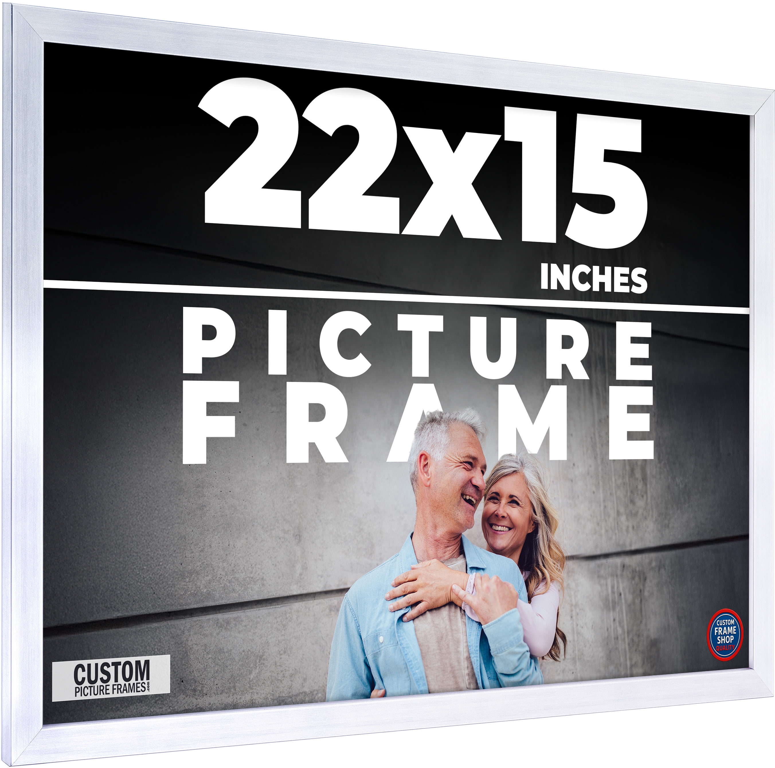 22x15 Frame Silver Real Wood Picture Frame Width 0.75 inches | Interior ...