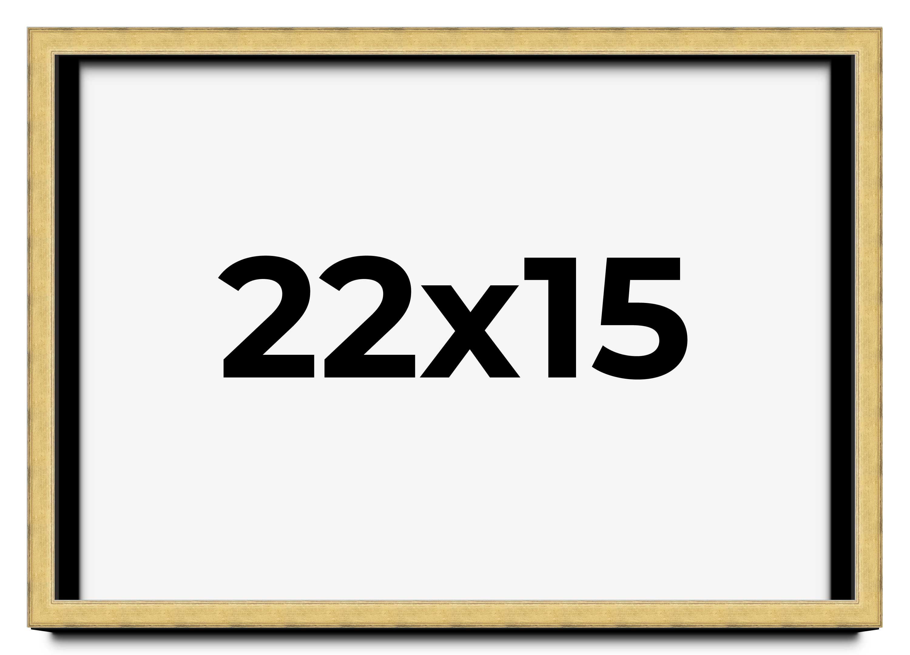 22x15 Shadow Box Frame Gold | 1.375 Inches Deep Real Wood Contemporary ...