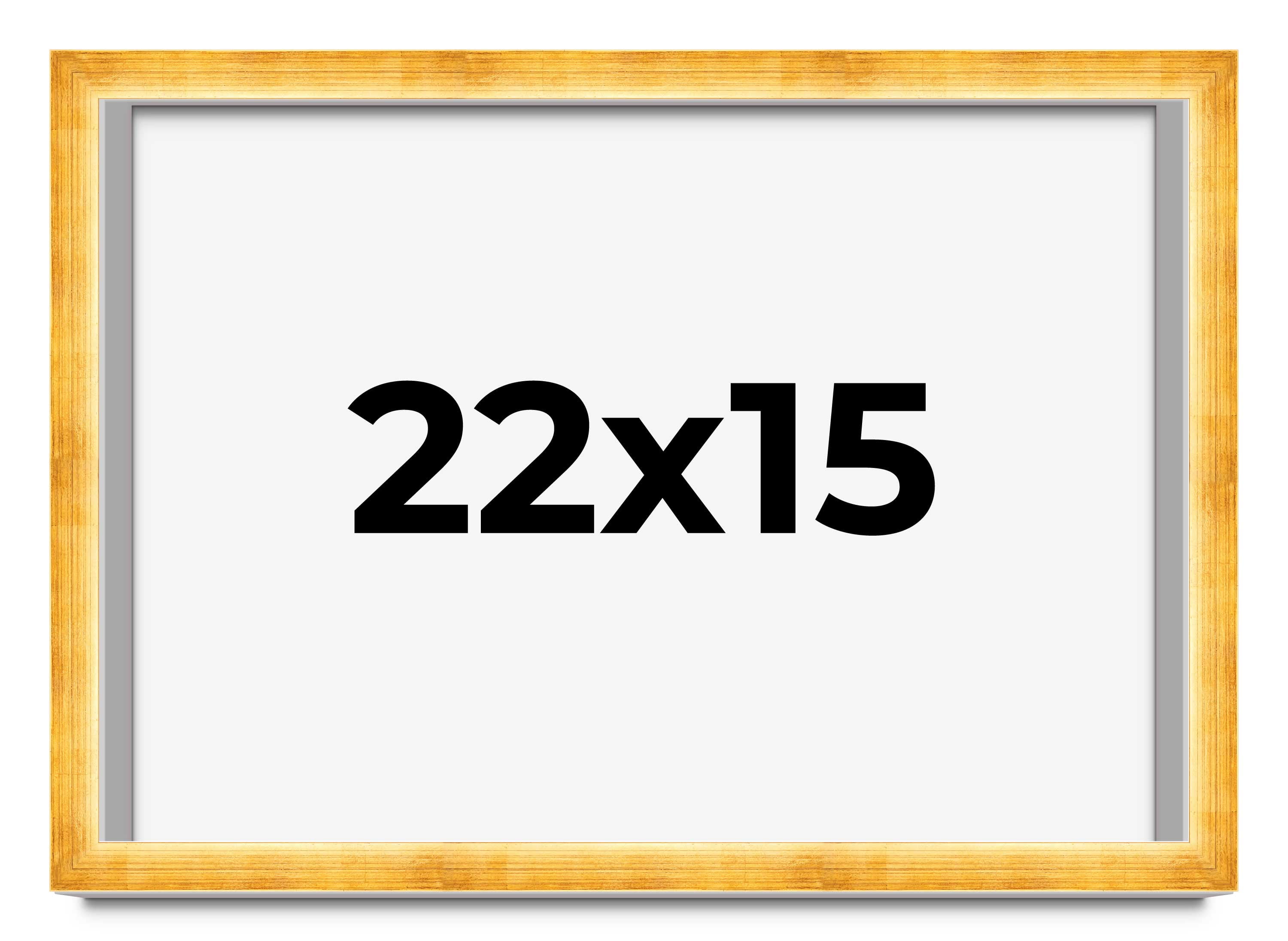 22x15 Shadow Box Frame Gold | 1.625 Inches Deep Real Wood Traditional ...