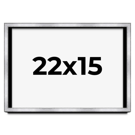22x15 Shadow Box Frame Silver | 1.375 Inches Deep Real Wood ...