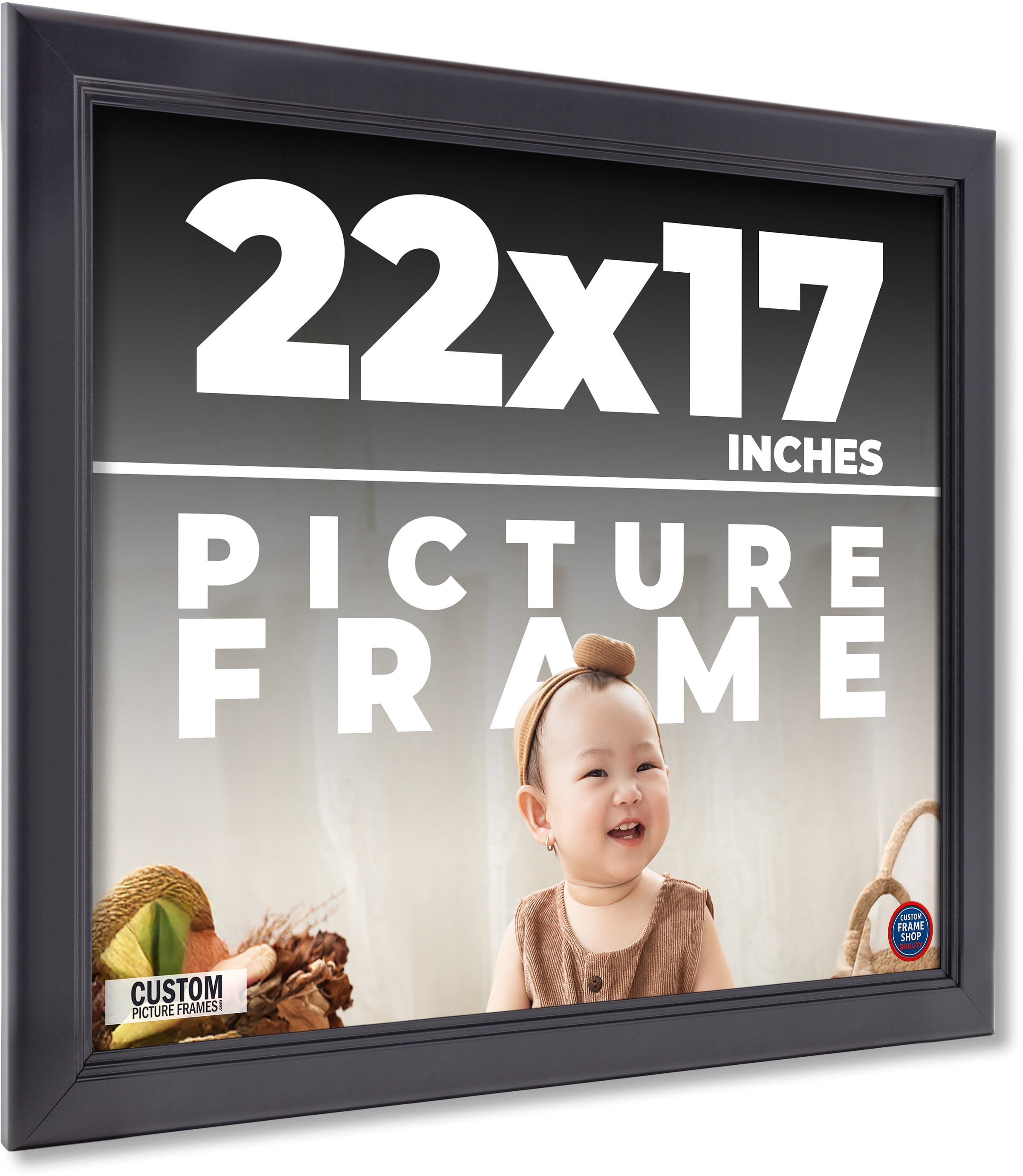 22x17 Frame Black Solid Wood Picture Frame - Complete Modern Photo ...