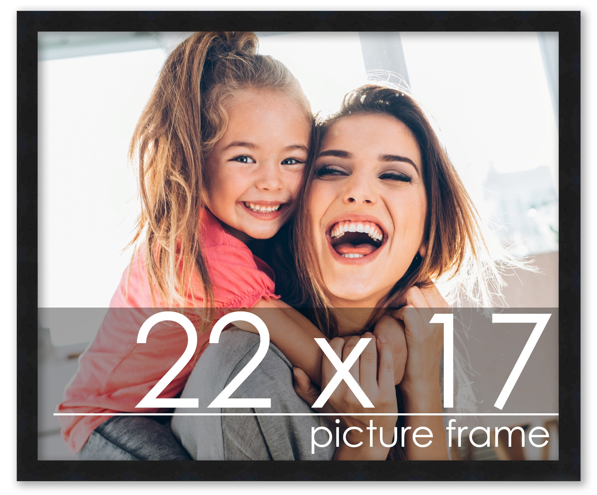 22x17 Frame Black Wood Picture Frame - UV Acrylic, Foam Board Backing ...