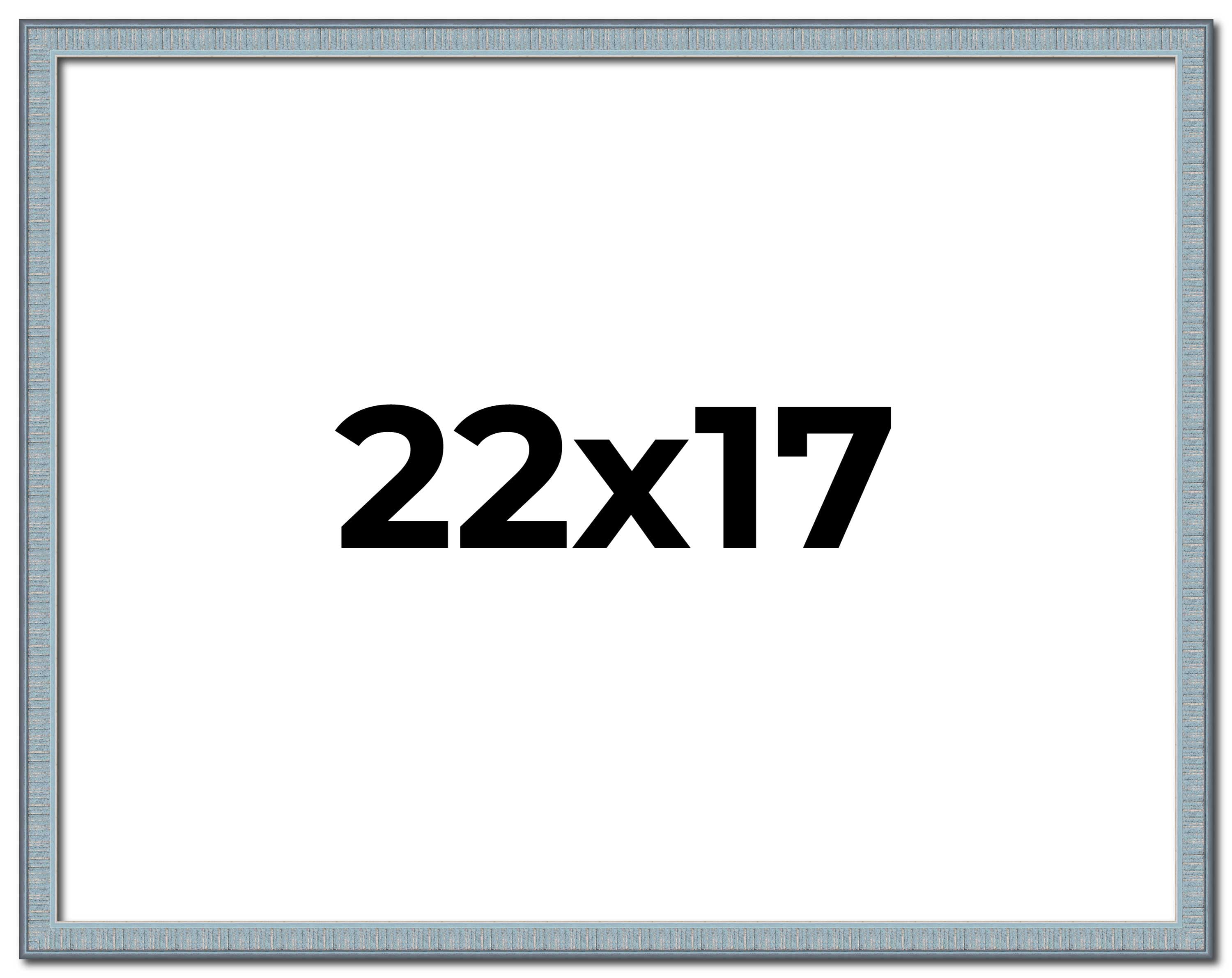 22x17 Frame Blue Scuffed Farm Board Solid Wood Picture Frame Width 0.75 ...