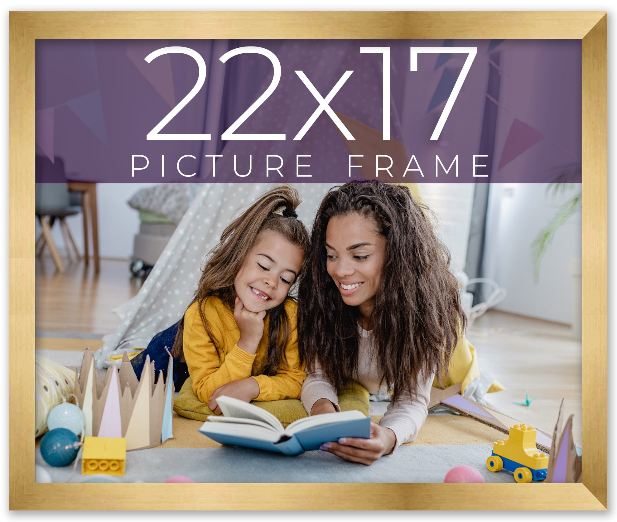 22x17 Frame Gold Bronze Solid Wood Picture Frame Width 0.75 Inches ...