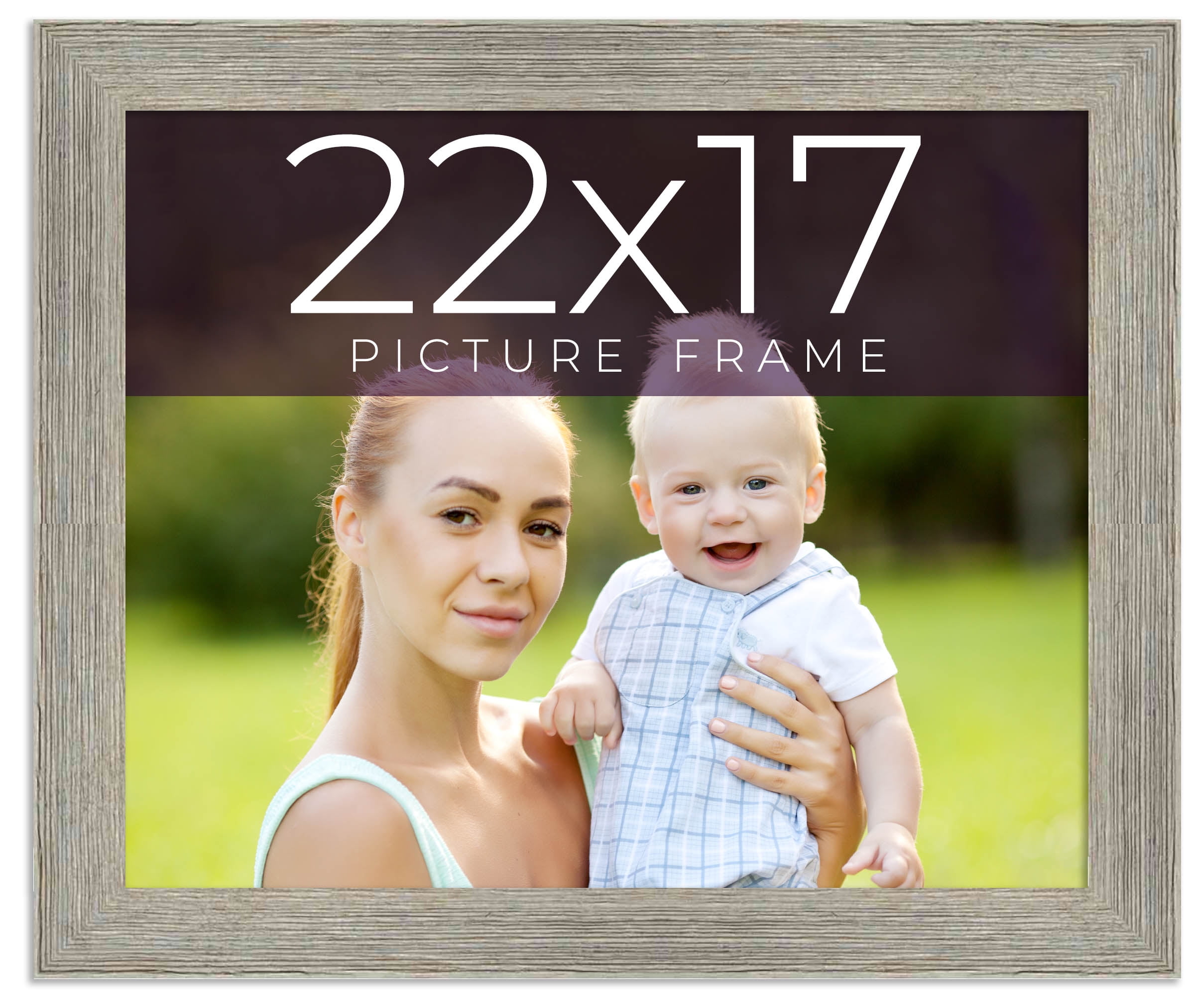 22x17 Frame Grey Real Wood Picture Frame Width 1.5 Inches | Interior ...