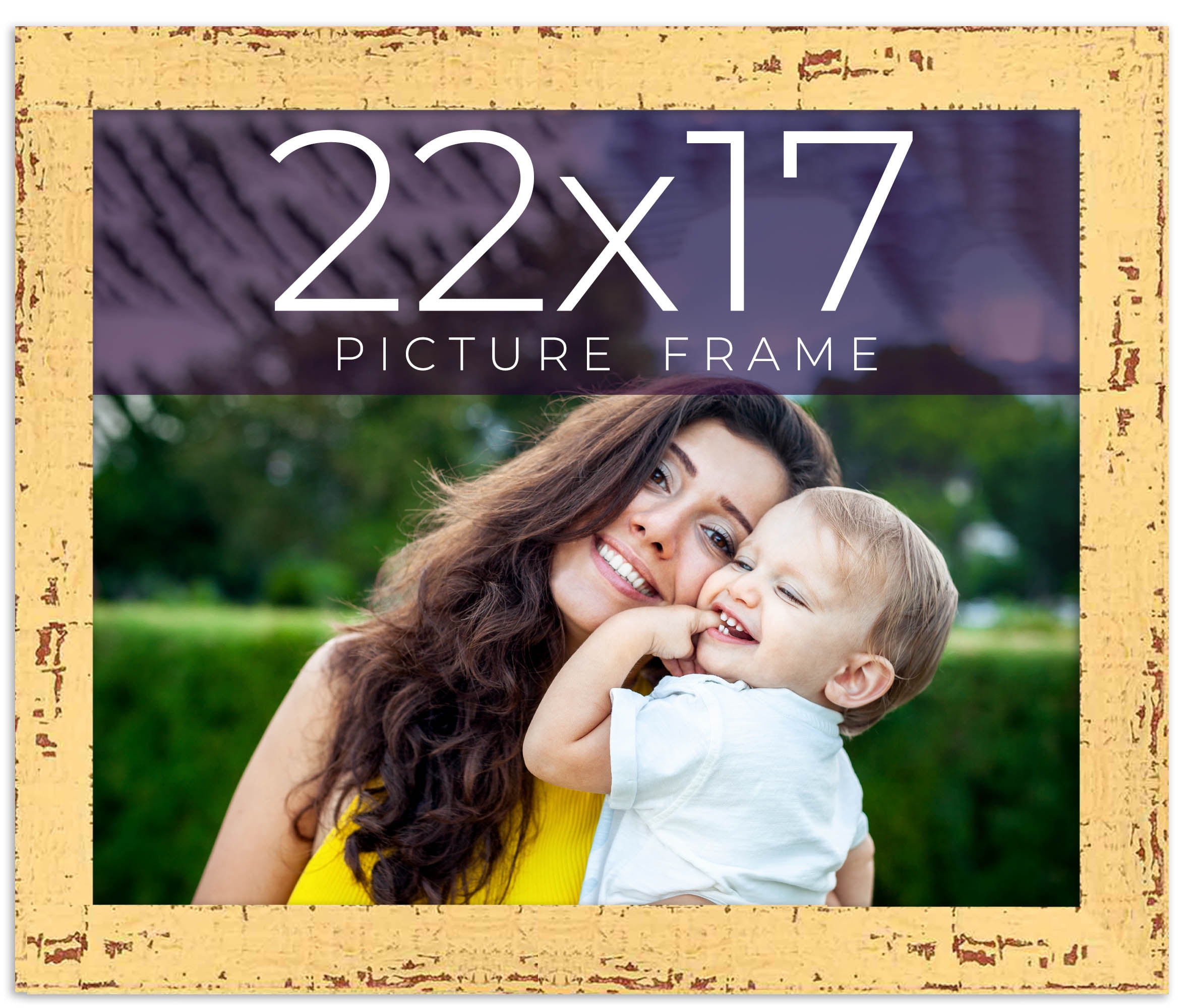 22x17 Frame Yellow Real Wood Picture Frame Width 1.25 inches | Interior ...