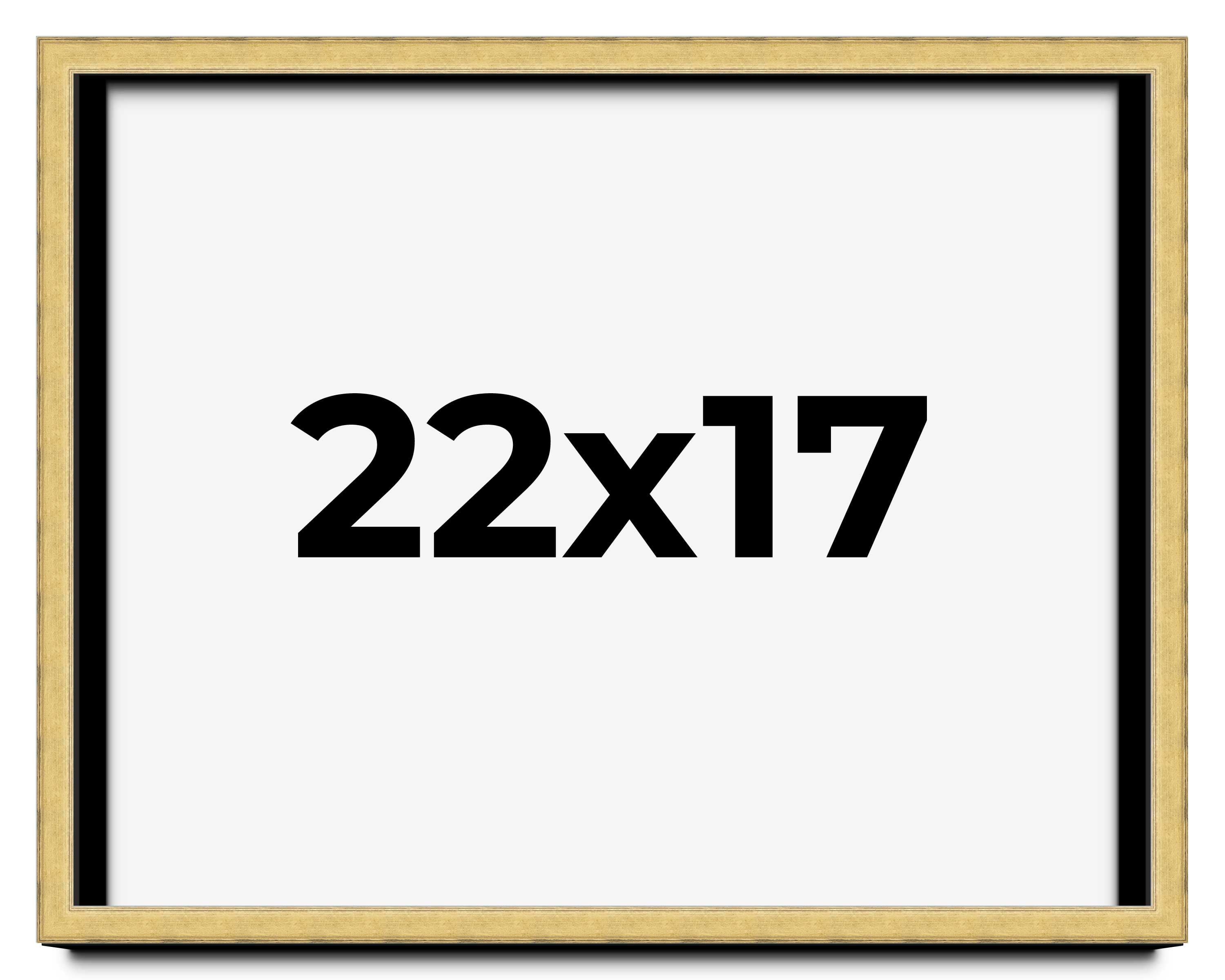 22x17 Shadow Box Frame Gold | 1.375 Inches Deep Real Wood Contemporary ...
