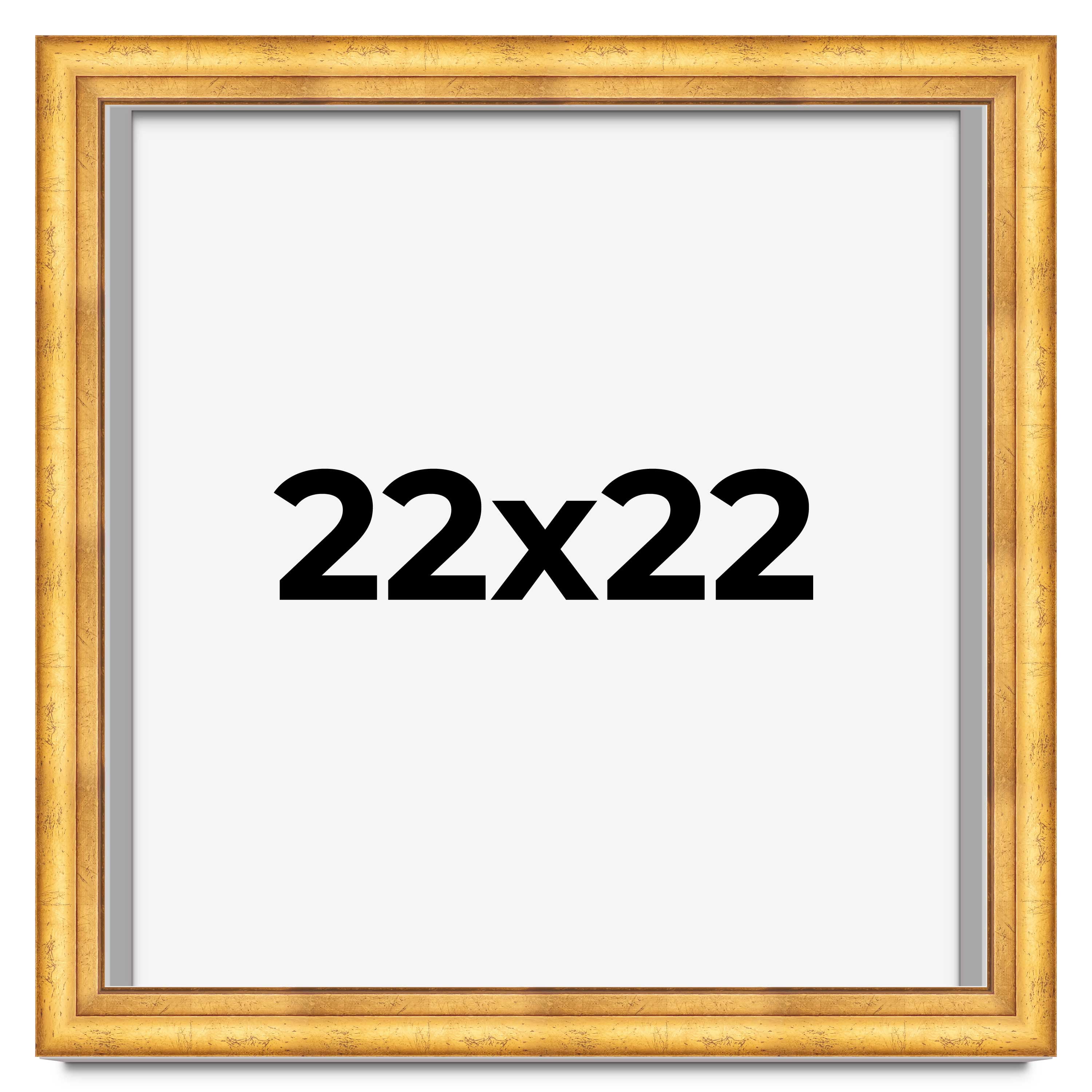 22x22 Gold Shadowbox Frame - Interior Size 22x22 by 1.75 Inches - Made ...