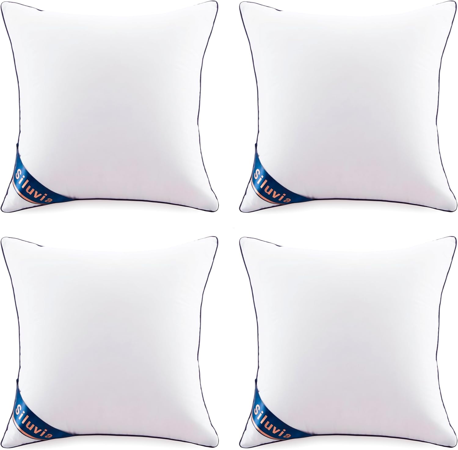 22x22 Pillow Insert Set of 4 Square Throw 22 Pillows with Cotton Cover ...