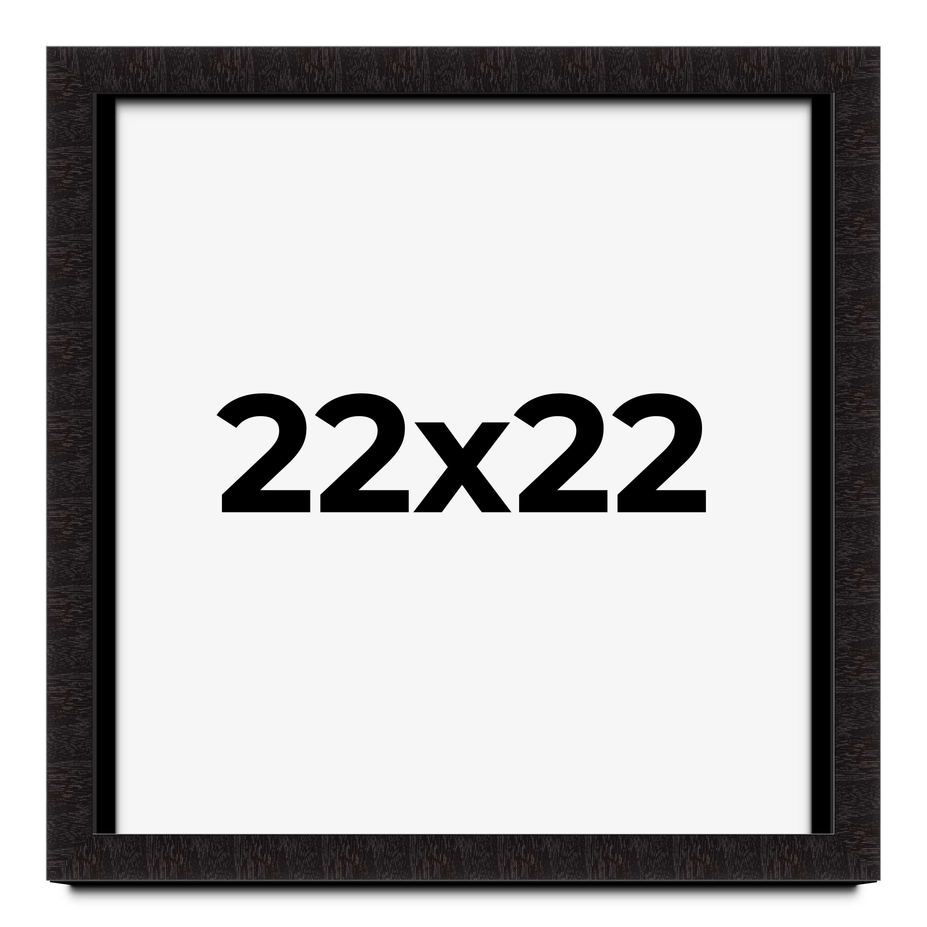 22x22 Shadow Box Black Solid Wood Display Picture Frame | 1 Inch Rabbet ...