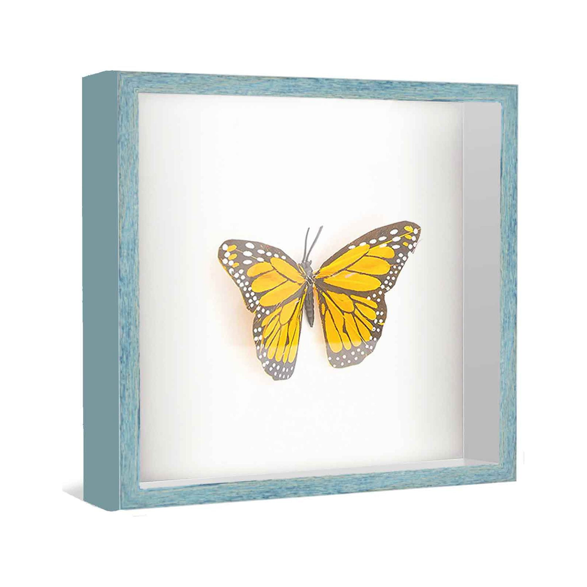 22x22 Shadow Box Frame Blue | 1.125 inches Deep Real Wood Rustic ...